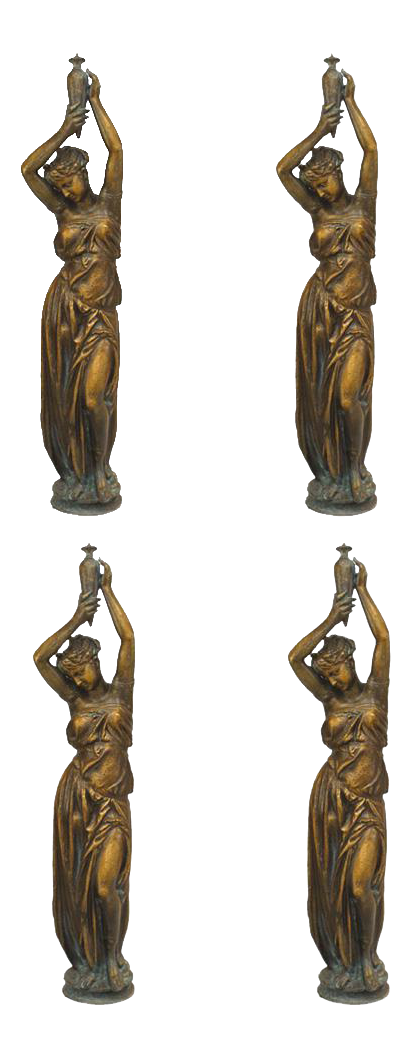 Outdoor Painted Iron Classic Life Size Female Figures - Set of 4 ...
