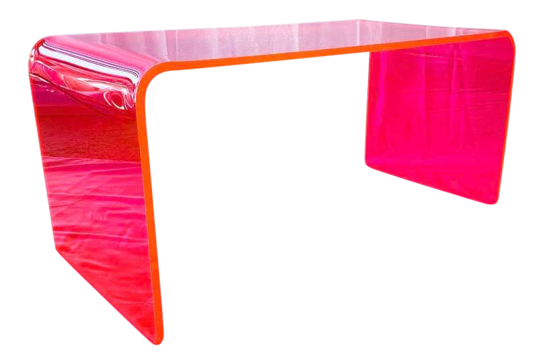 “The Long Game” Coffee Table in Neon Pink | Chairish