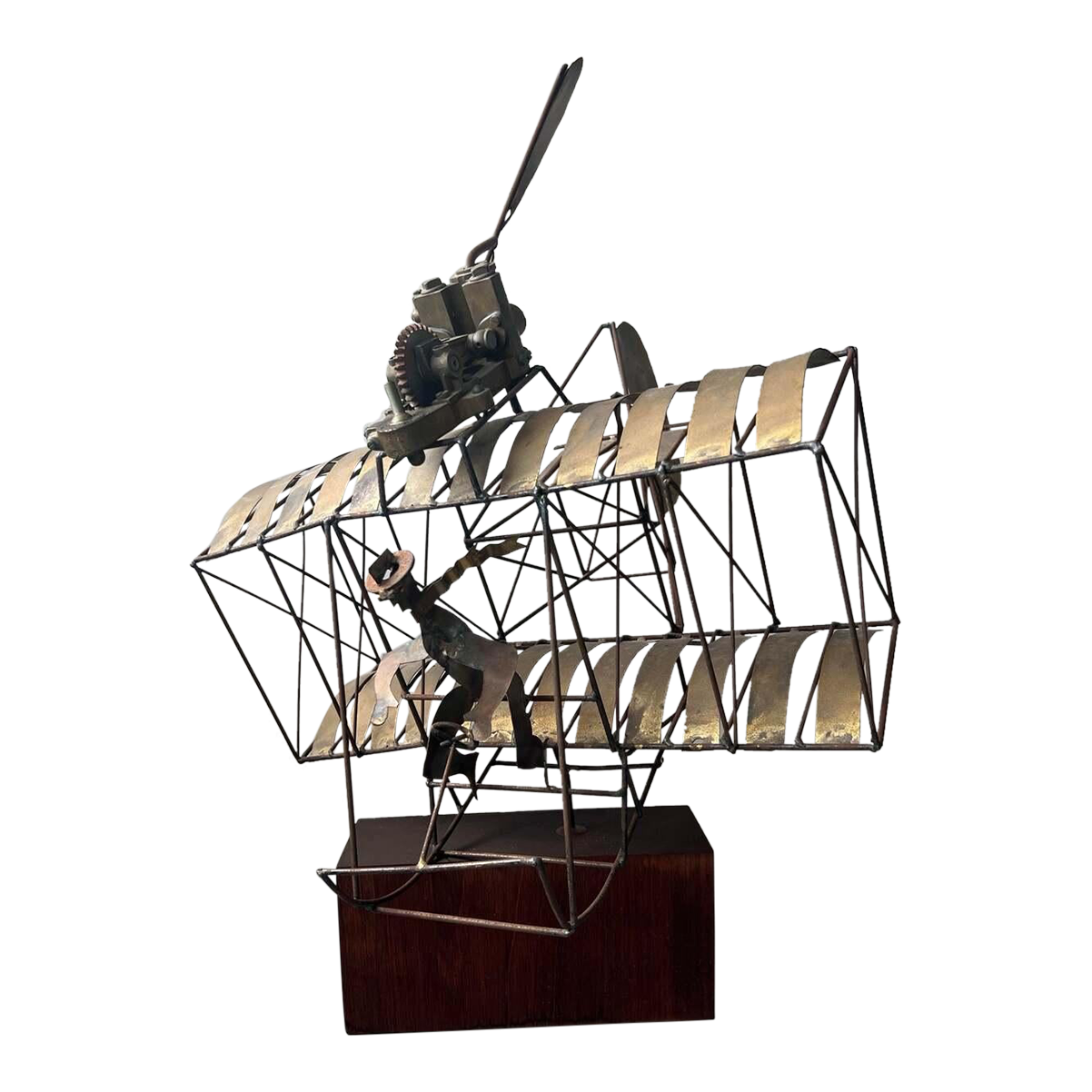 Mid 20th Century, Large Airplane Sculpture, Brazed & Welded Brass ...
