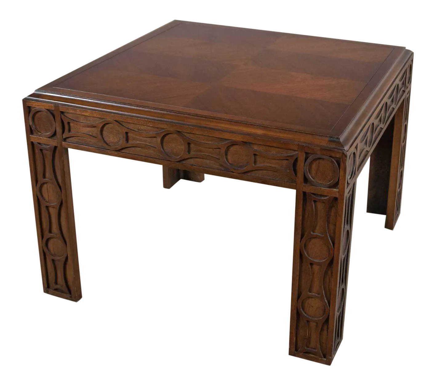 Vintage Modern Square Lane End or Side Table With Carved Leg Design ...