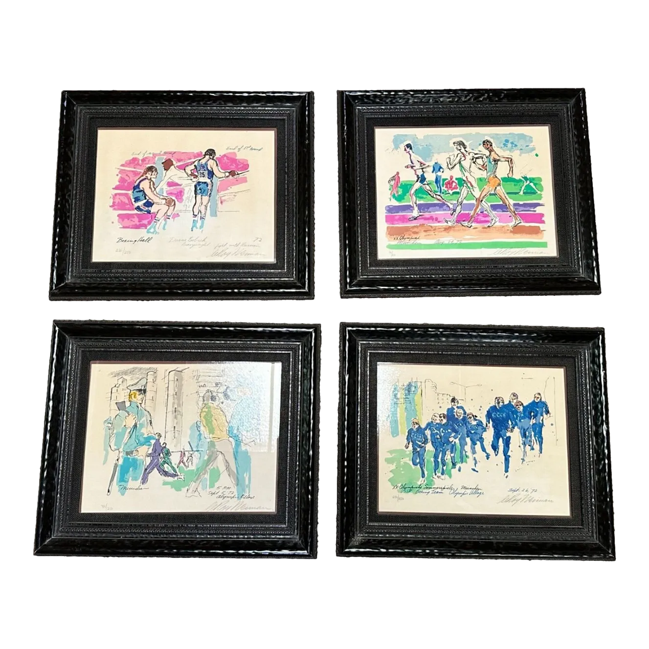Leroy Neiman Signed Limited Edition Athletes Serigraph Framed Artwork ...