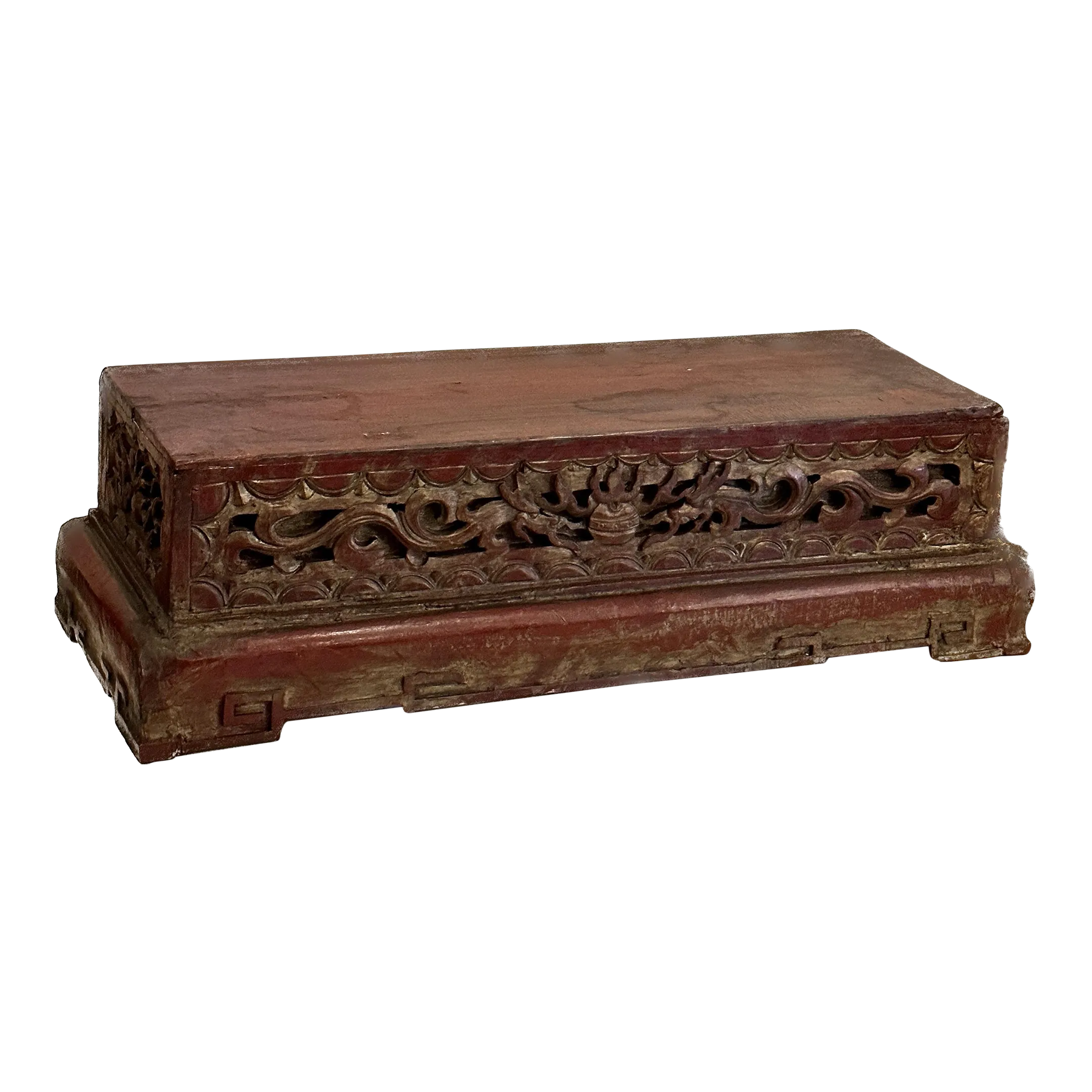 Antique 19th C Chinese Temple Carving Altar Stand | Chairish