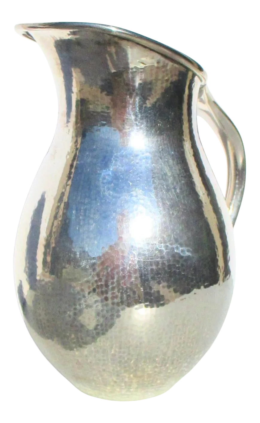 1950s Vintage Handmade Italian Silver Pitcher | Chairish