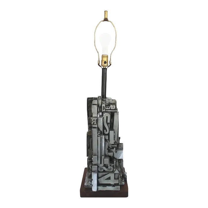 1960s Industrial Faux Letterpress "AlphaSculpt" Sculpture by Sheldon ...