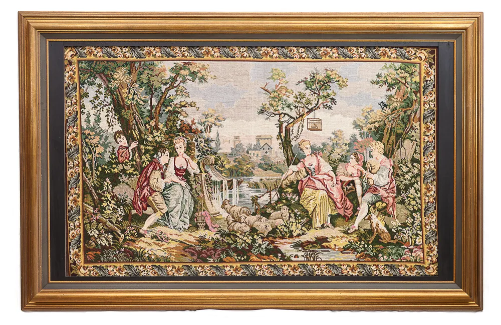 Galante Scene Tapestry, 1940s | Chairish