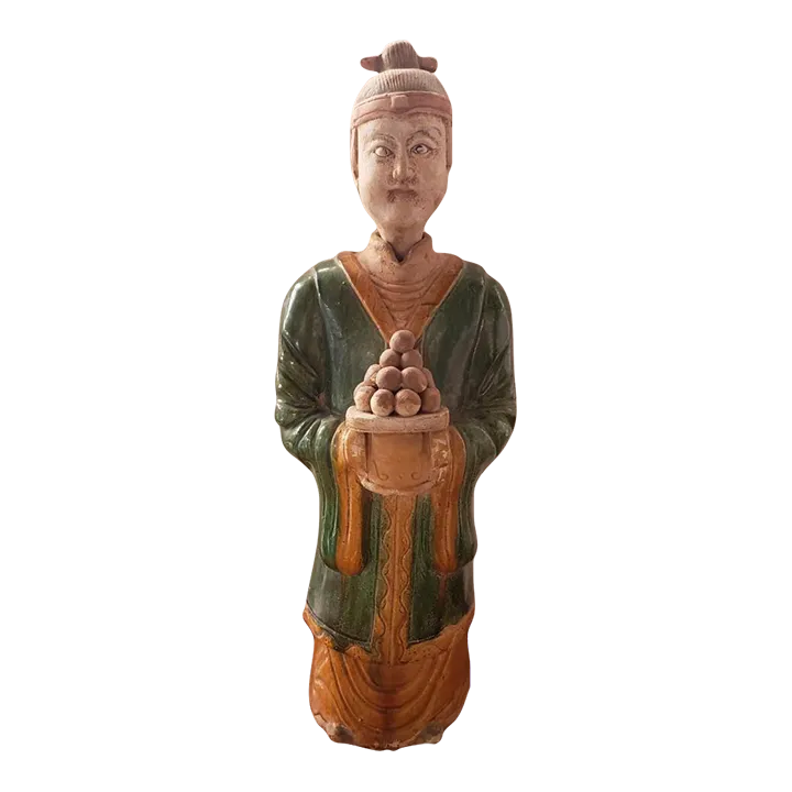 Mid 20th Century Chinese Sancai Glazed Imperial Court Attendant Mingqi ...