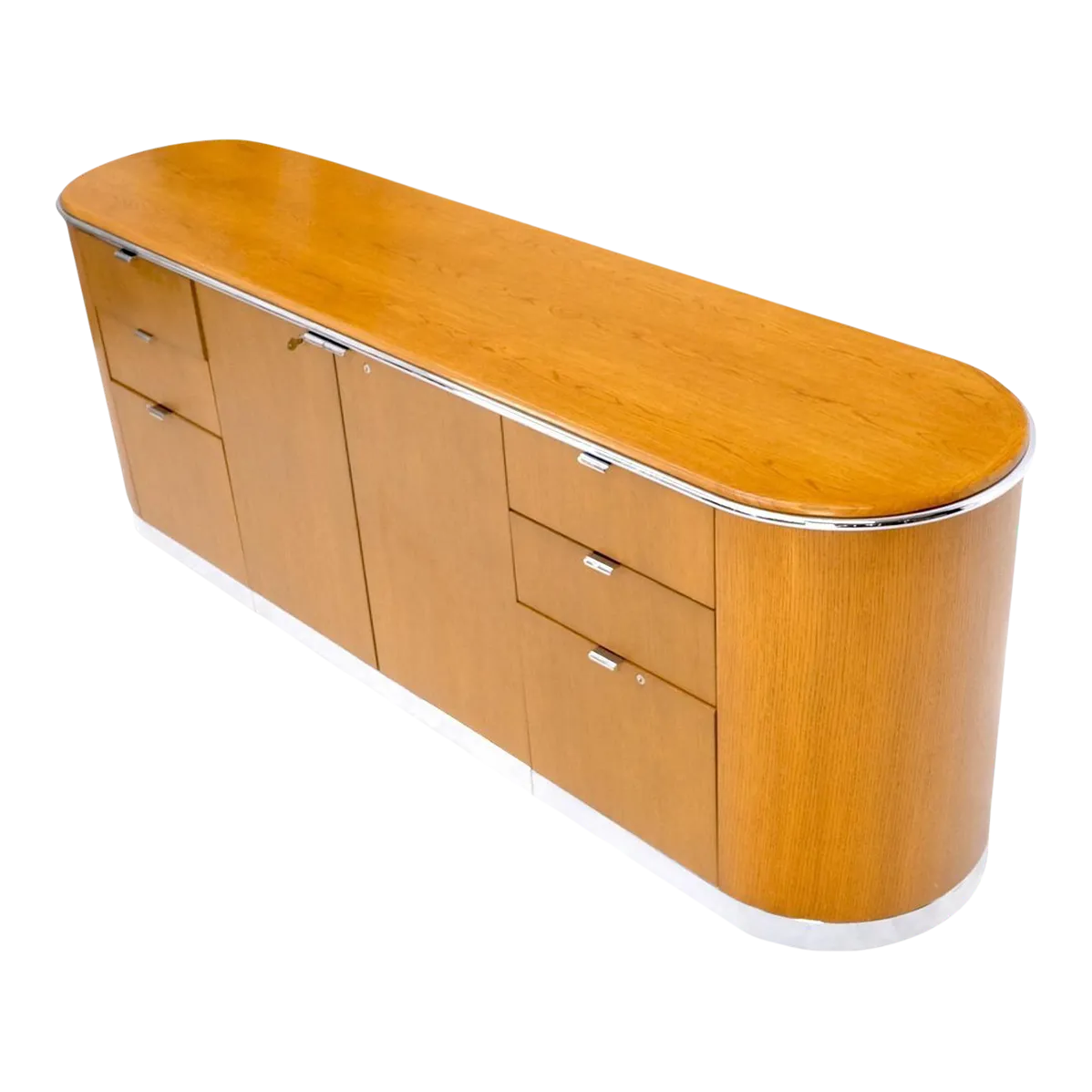 Mid Century Modern Long Rounded Sides Credenza by Thonet | Chairish