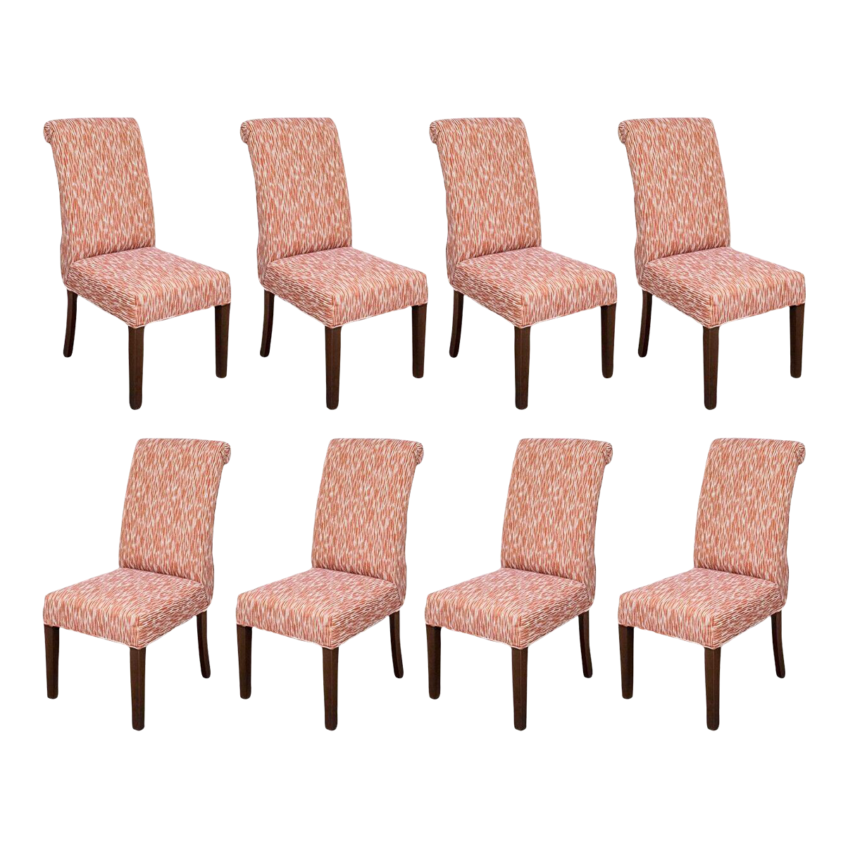 Late 20th Century Orange & White Abstract Striped Print Roll Back ...