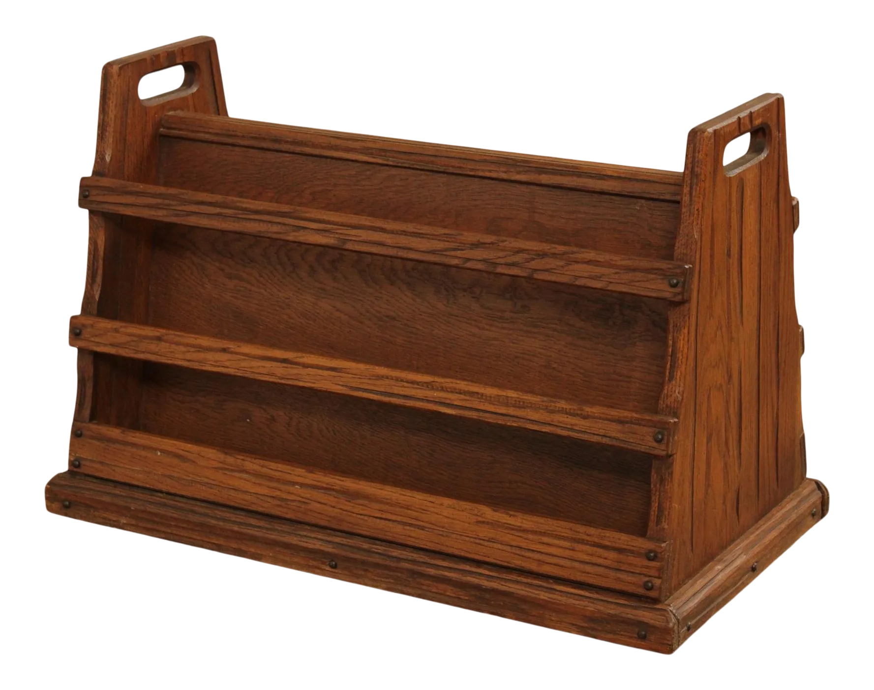 Brandt Ranch Oak Vintage Magazine Stand | Chairish