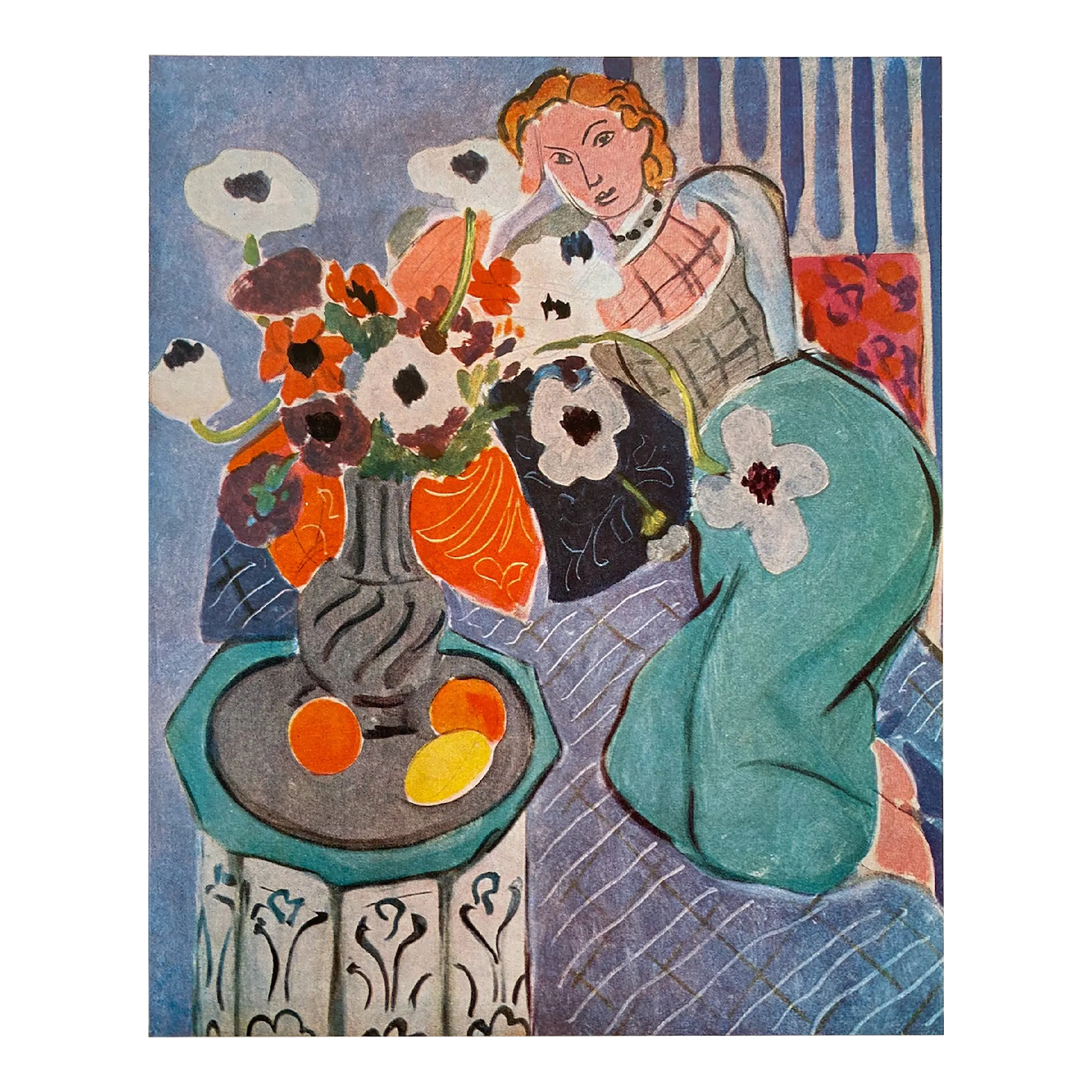 Henri Matisse Vintage 1958 Fine Art Lithograph Print " Woman With ...