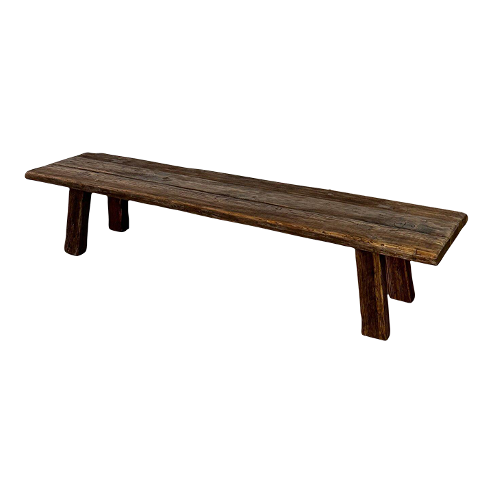 1990s Low Profile Primitive Bench or Coffee Table | Chairish