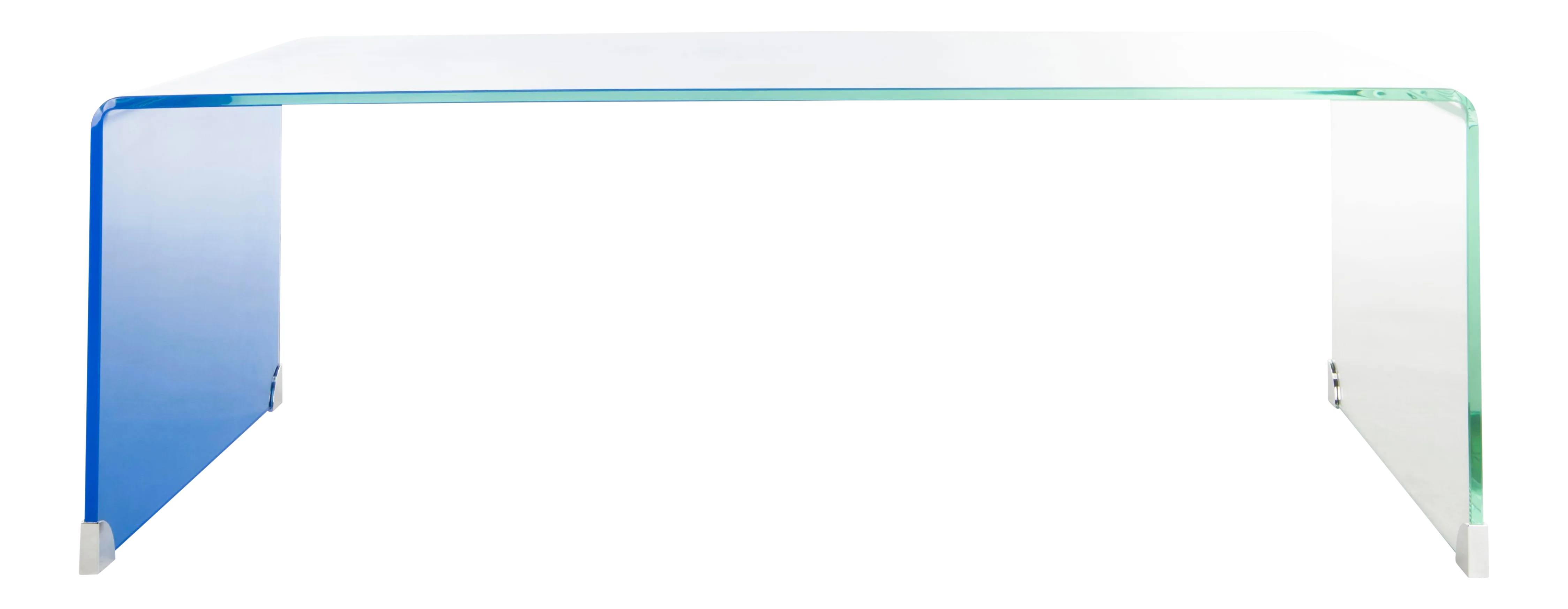 Ombre Glass Coffee Table in Clear & Blue | Chairish