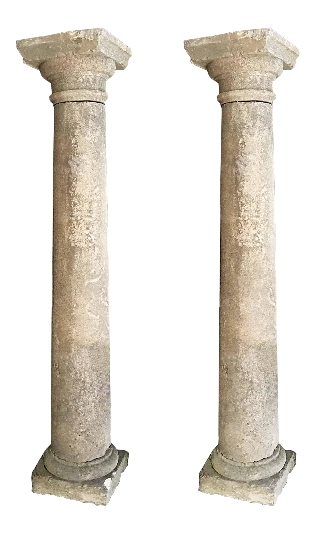 Late 18th Century French Doric Limestone Columns - a Pair | Chairish