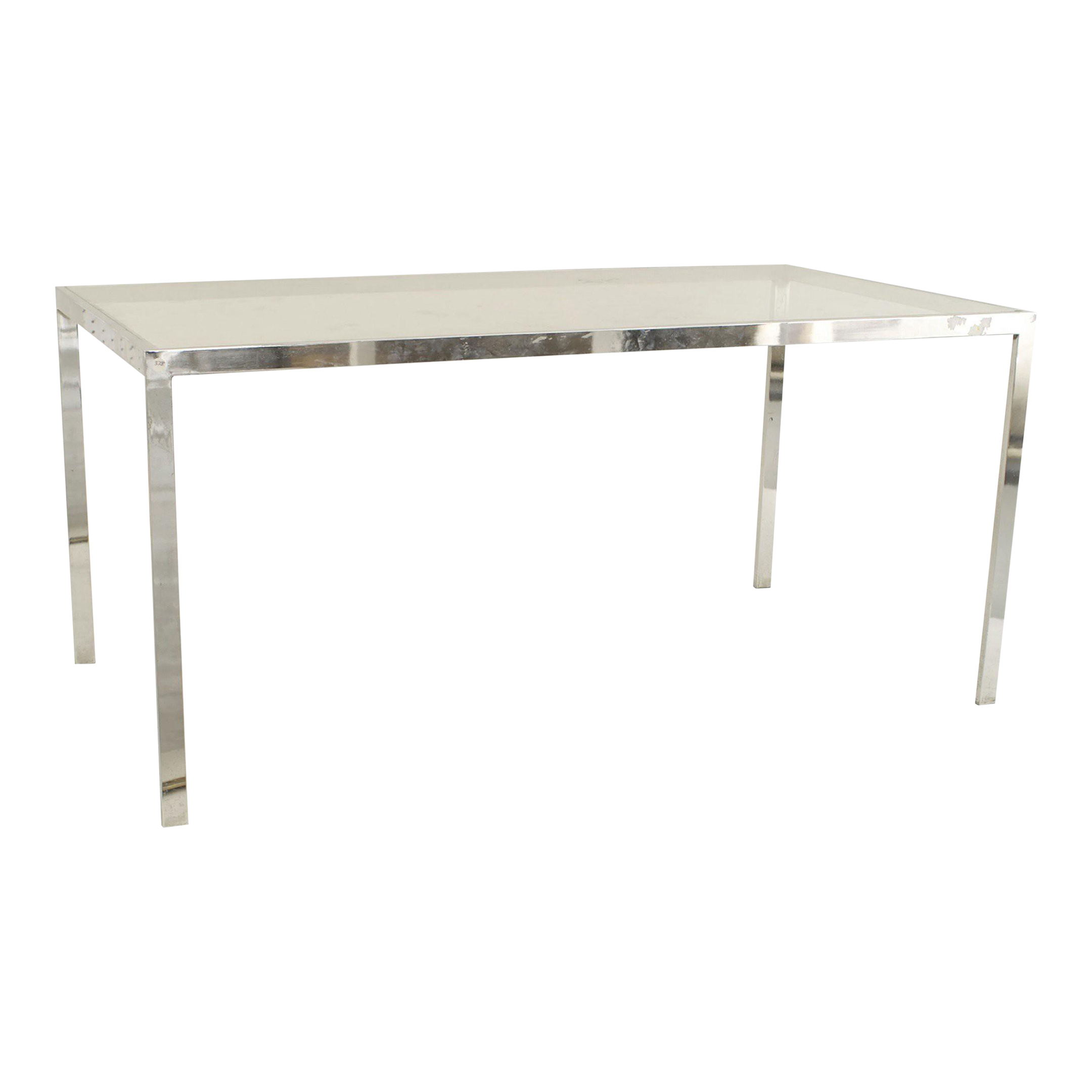 American Post-War Design Chrome Dining Table | Chairish
