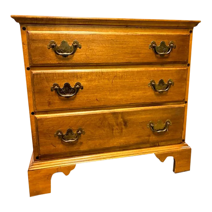 1970s Ethan Allen Chairside "Captains Chest" of Drawers | Chairish