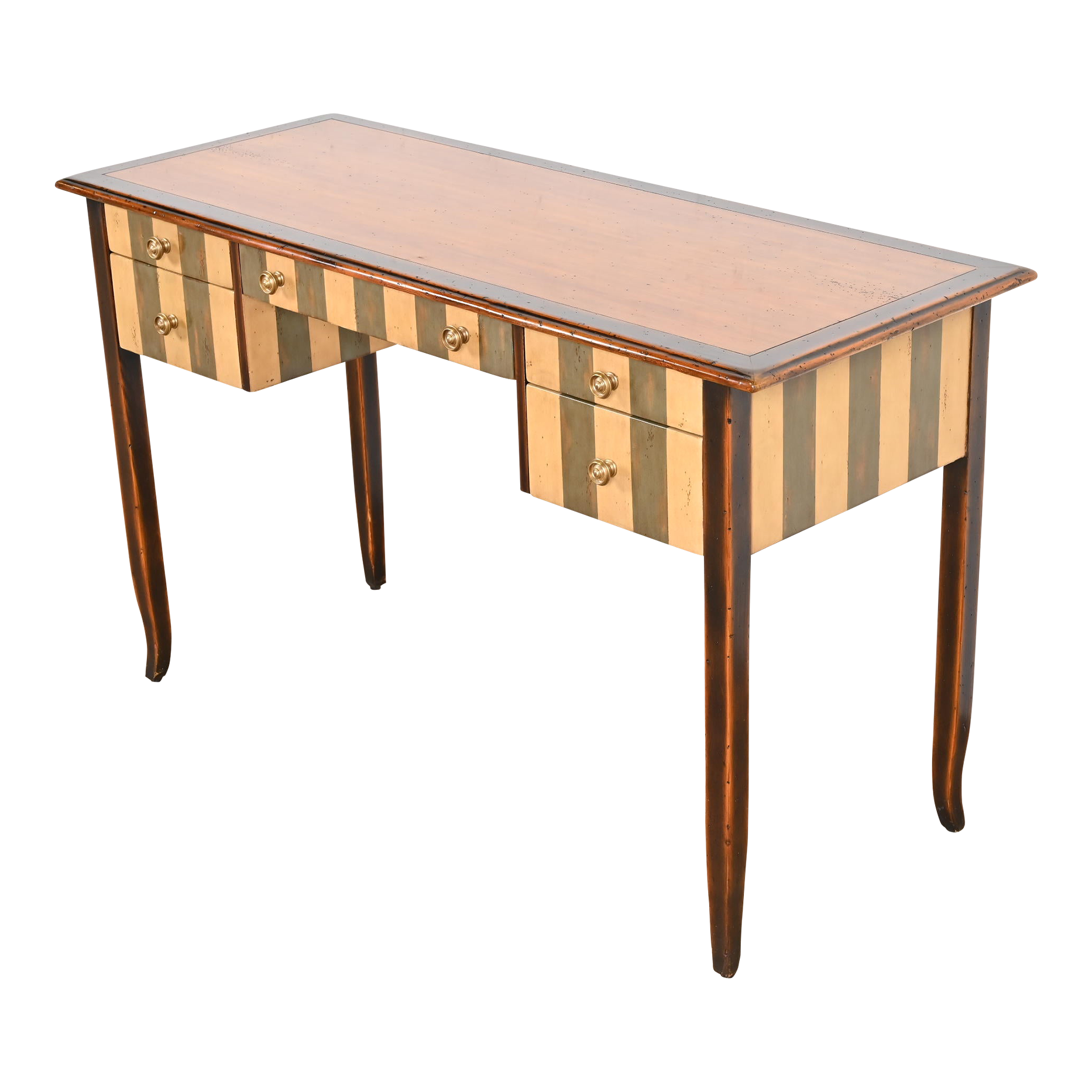 Theodore Alexander French Regency Louis XVI Painted Walnut Bureau Plat ...