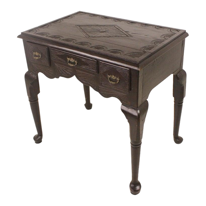 18th Century Queen Anne English Oak Lowboy | Chairish