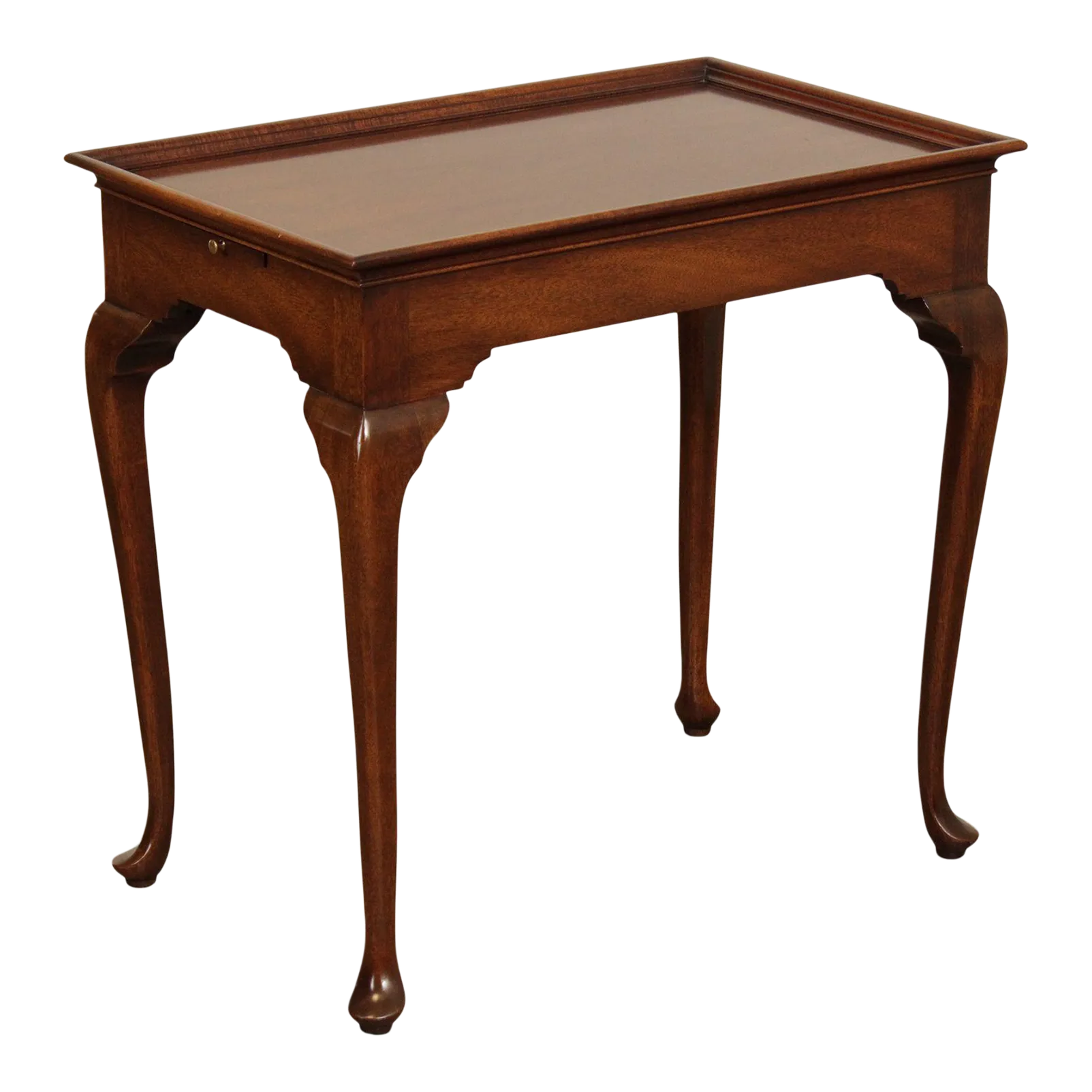 1980s Kindel Queen Anne Style Mahogany Tea Table | Chairish