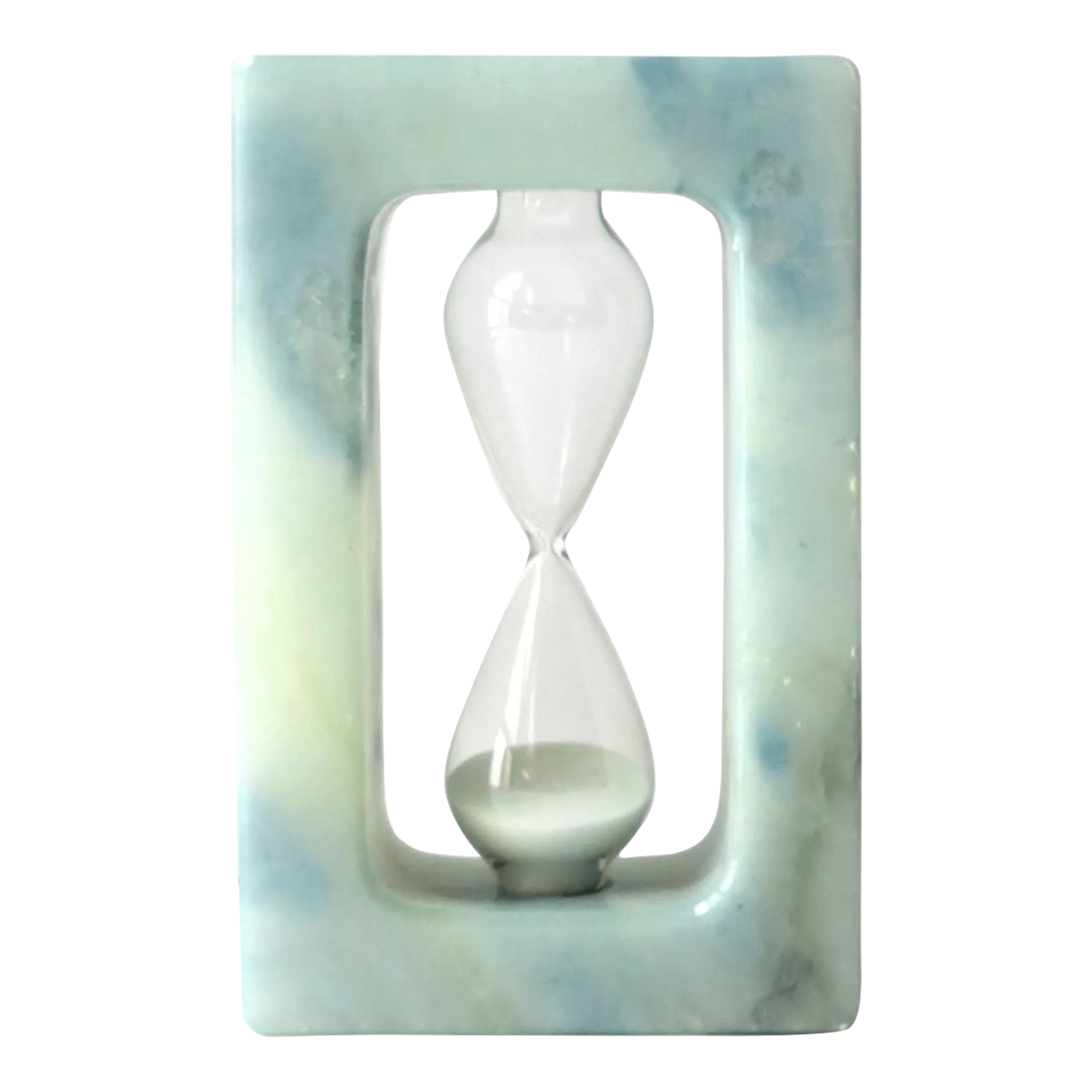 Italian Alabaster Marble Hourglass Timer | Chairish