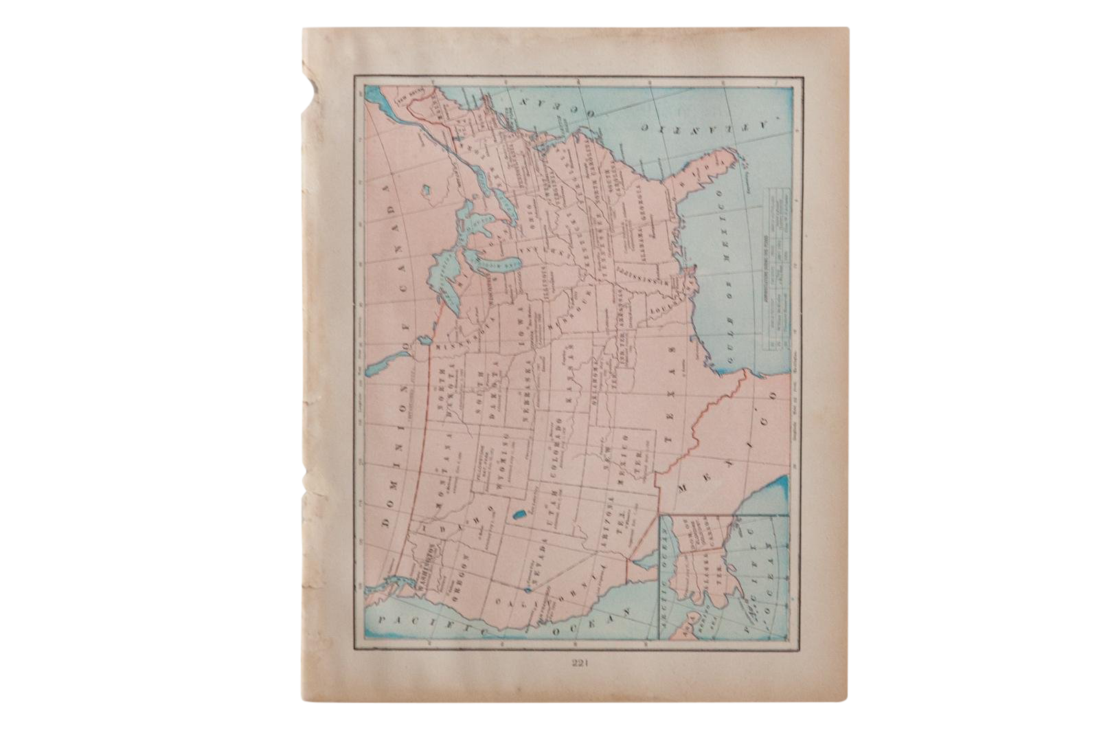 Cram's 1907 Map of Usa | Chairish