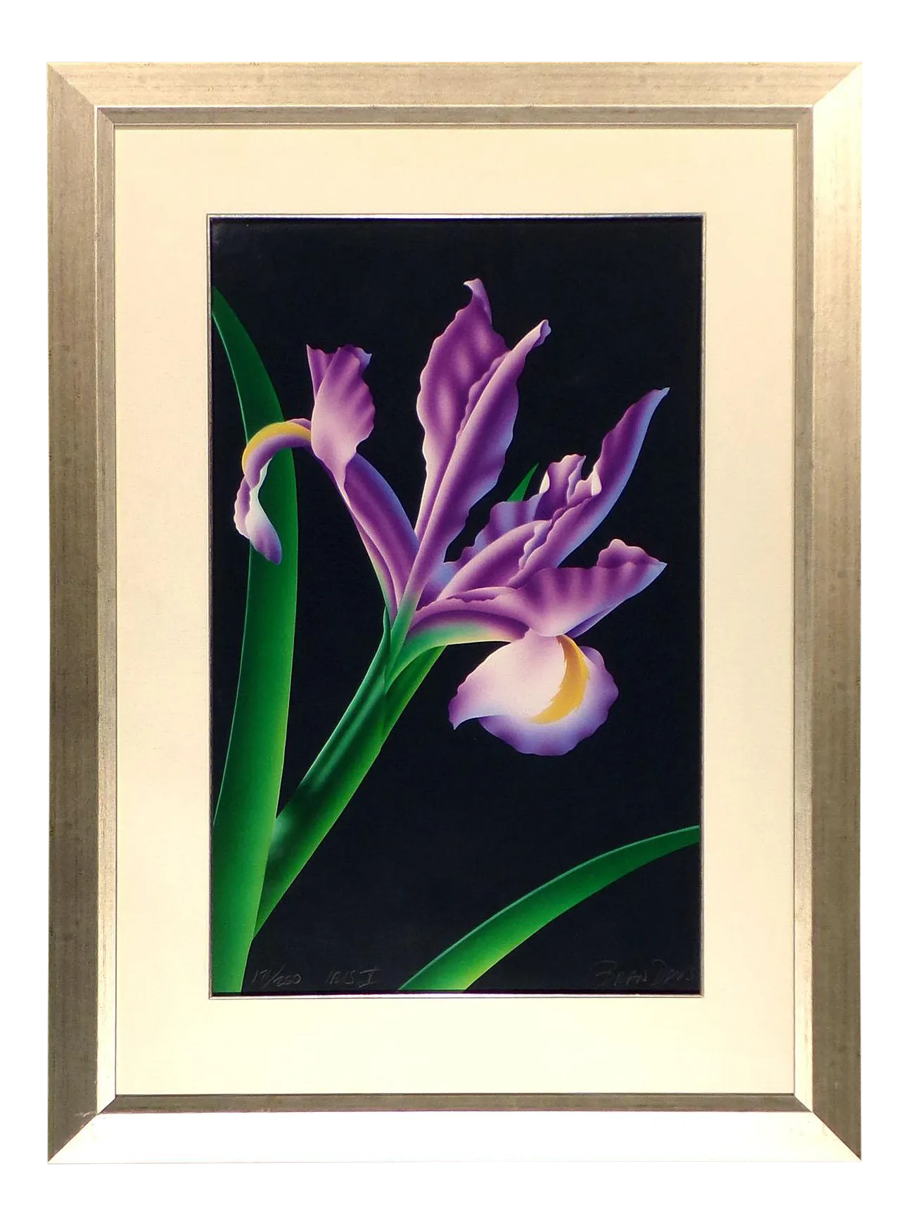 Brian Davis "Iris V" Hand Signed Original Floral Airbrushed Limited ...