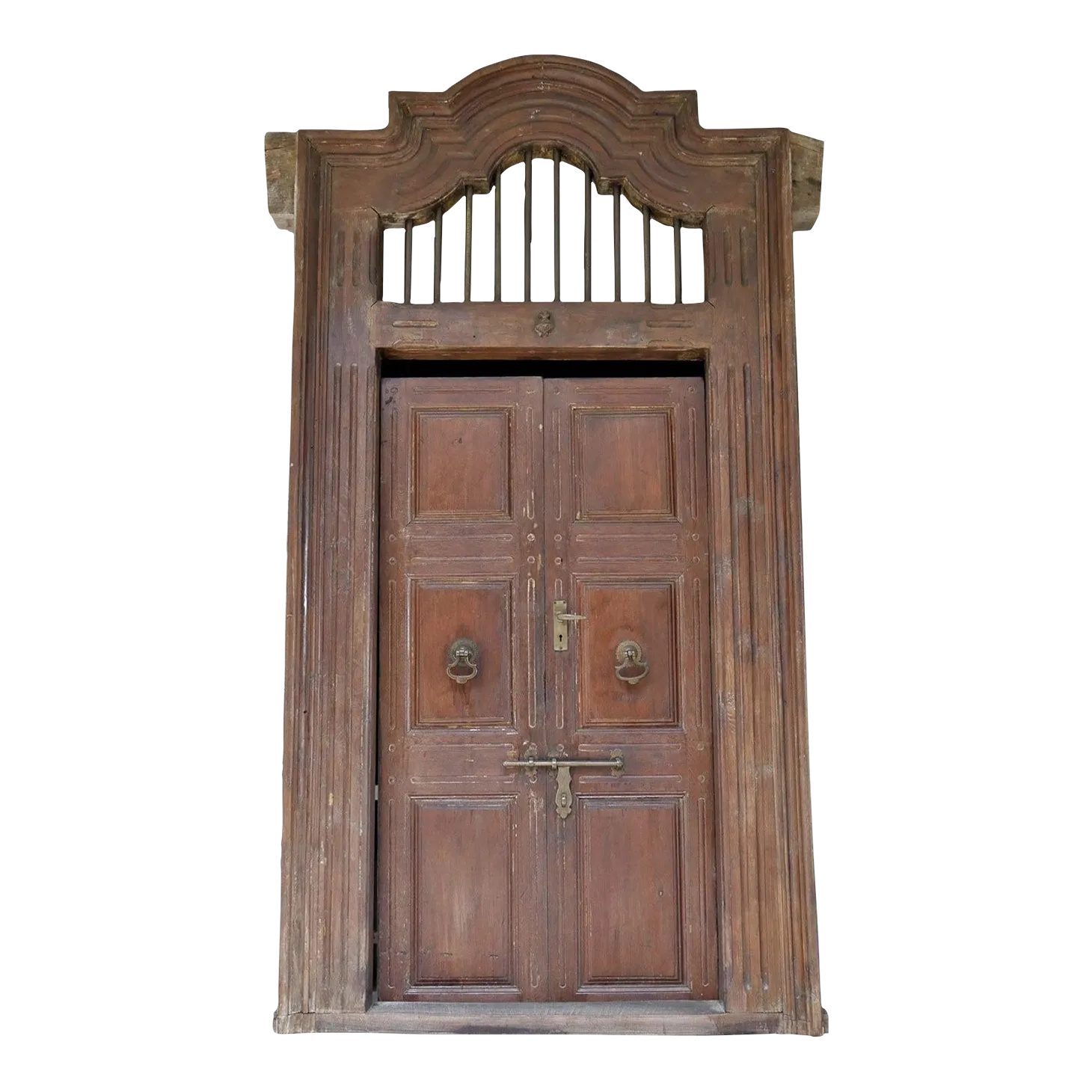 Antique 19th Century Teak Wood Transom Door | Chairish