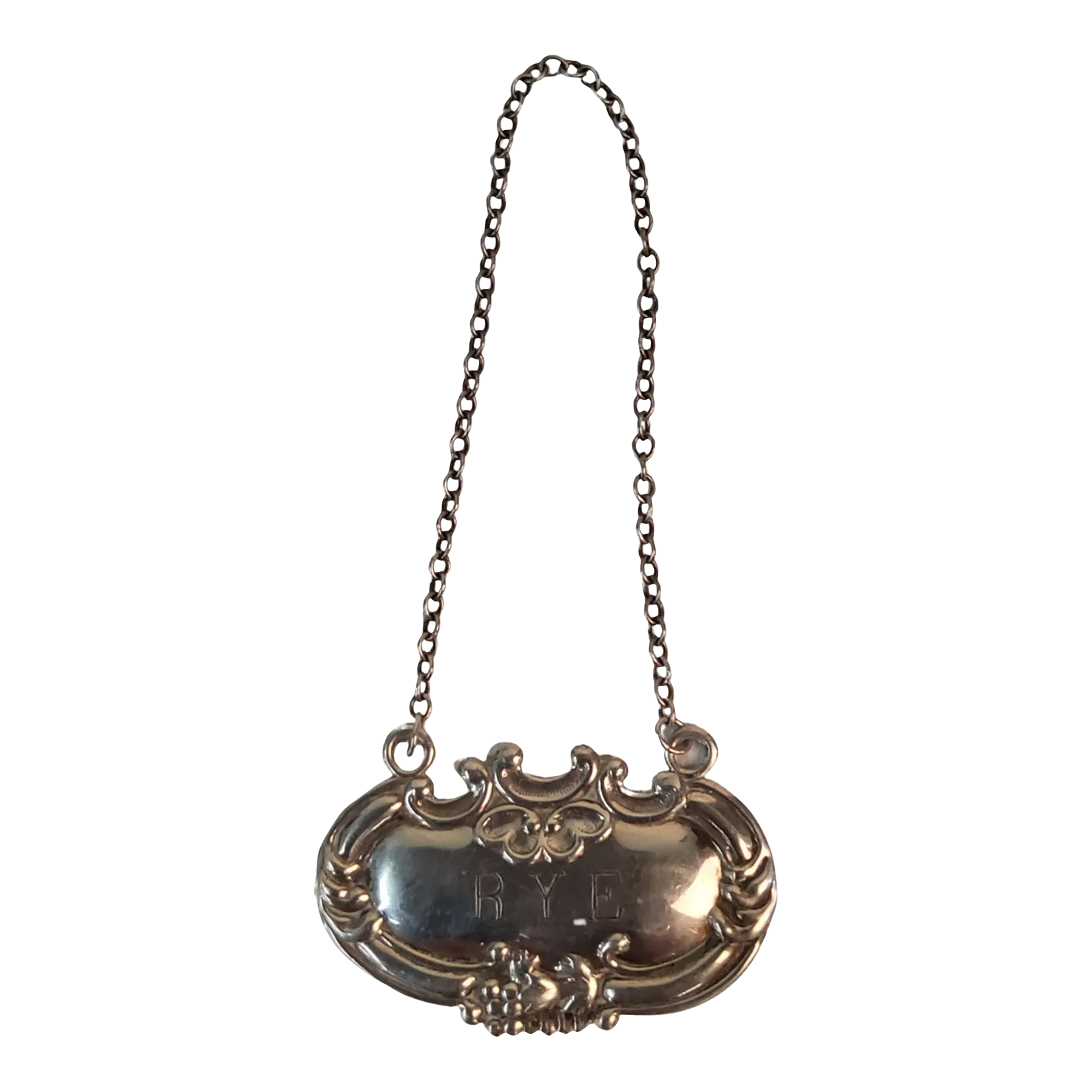 1950s Wallace Sterling Silver Rye Decanter/Bottle Tag | Chairish
