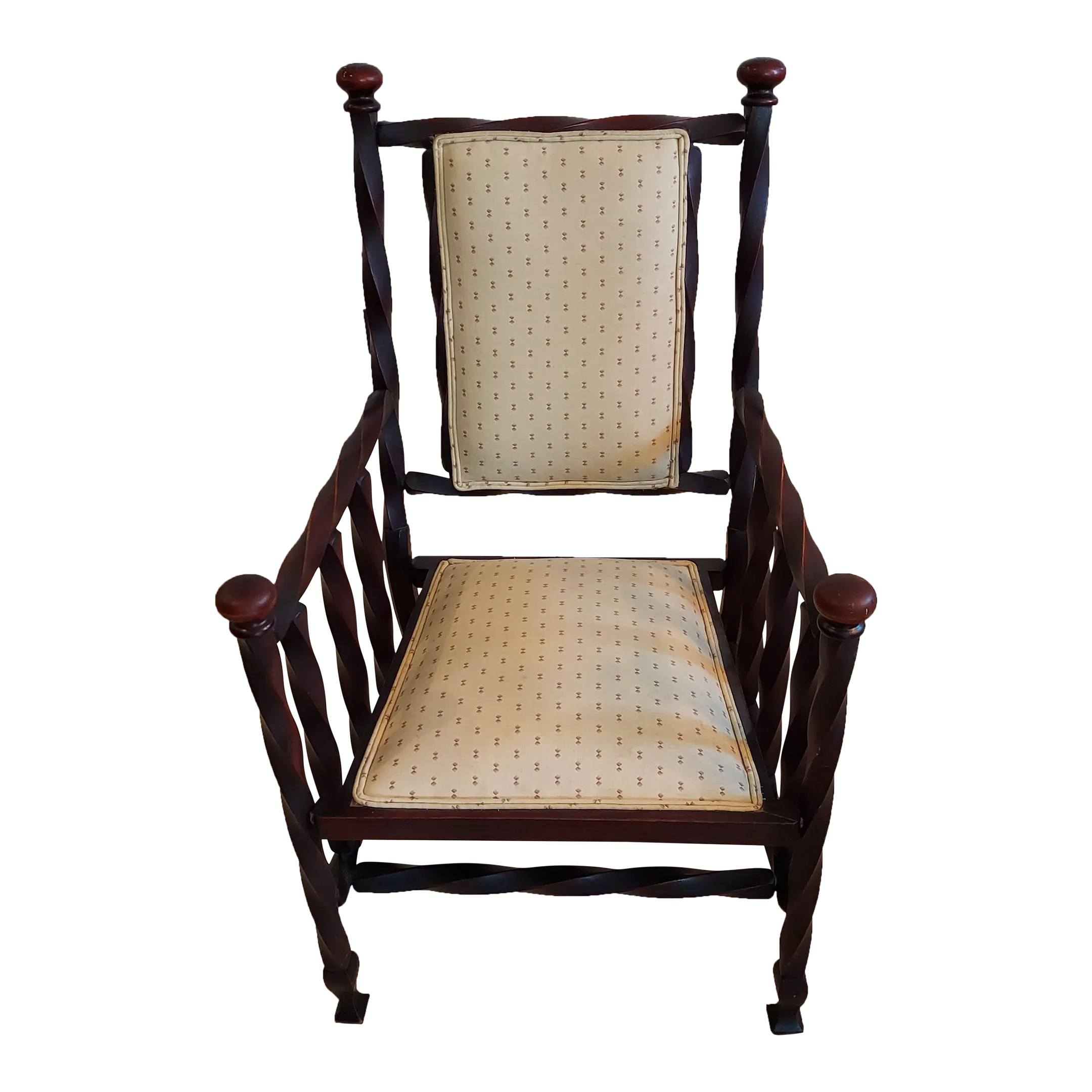 Late 19th Century George Hunzinger Turned Barley Twist Frame Armchair ...