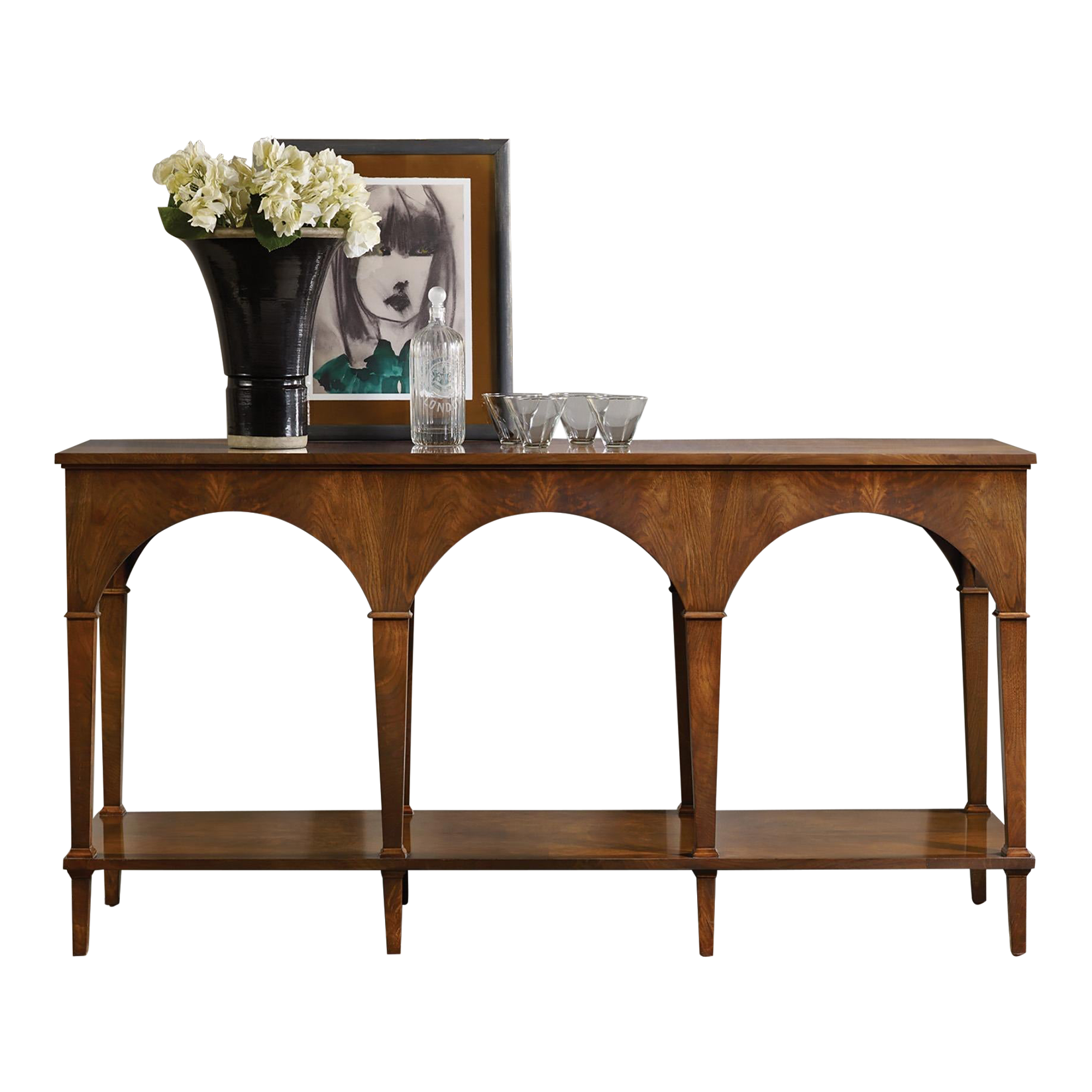 Modern History Triple Classical Console Table With Shelf | Chairish