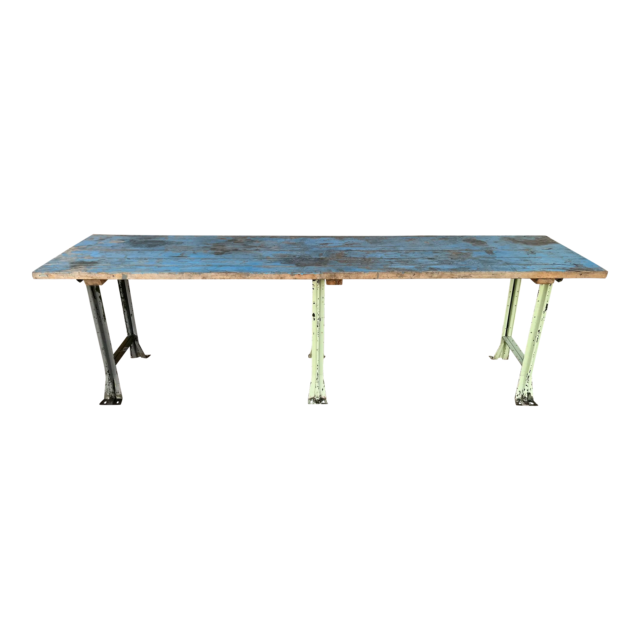 Industrial Dining Table Having 10’ Hardwood Maple Top | Chairish