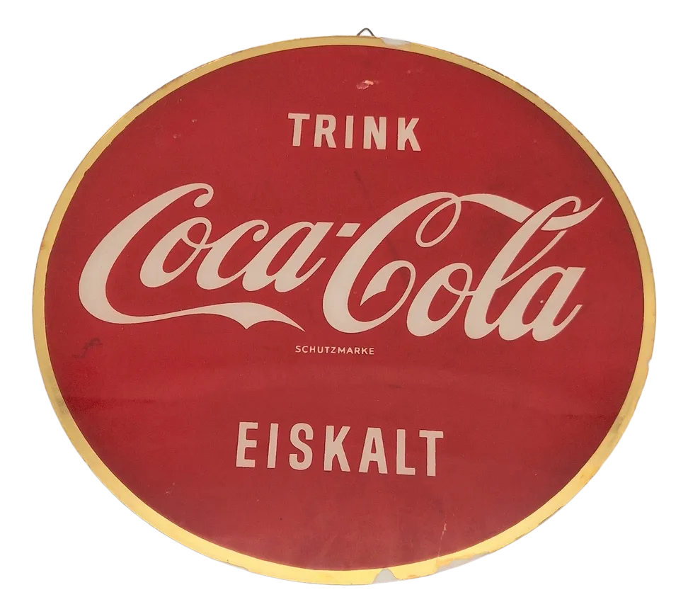 Advertising Sign Trink Coca Cola - Eiskalt, 1959 | Chairish