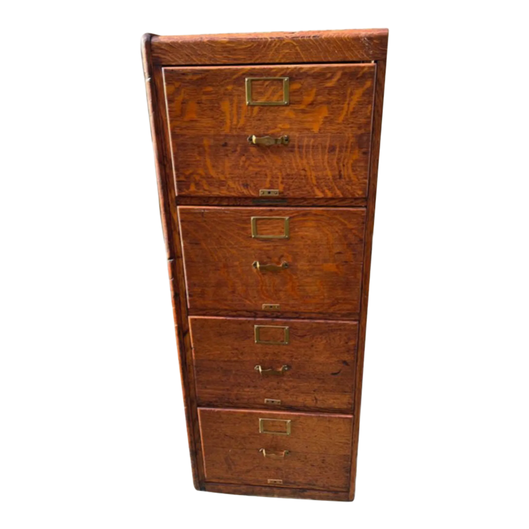 Antique Oak Four Drawers File Cabinet. Early 20th Century | Chairish