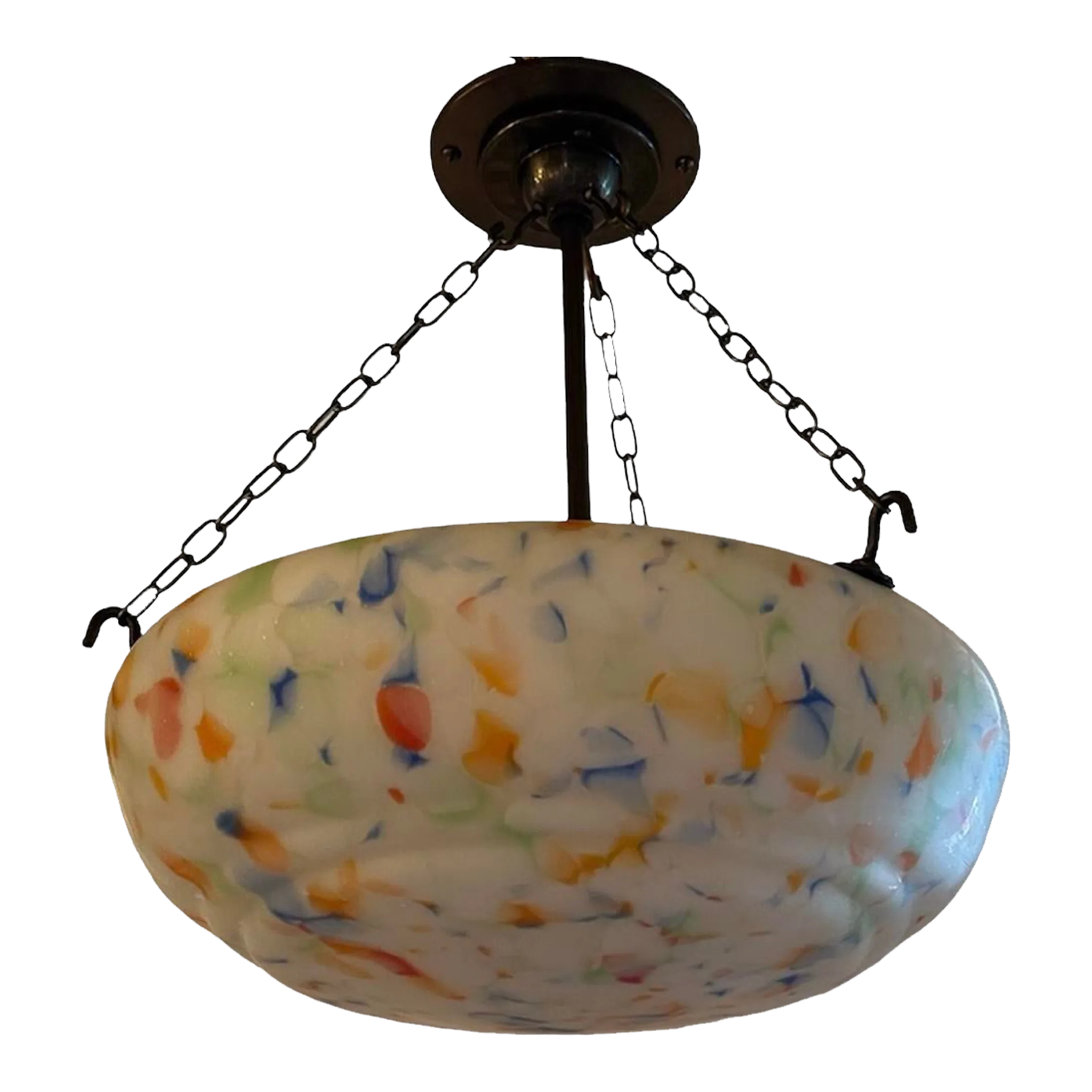 Confetti Pattern French Cloud Bowl Fixture, Circa 1930 | Chairish