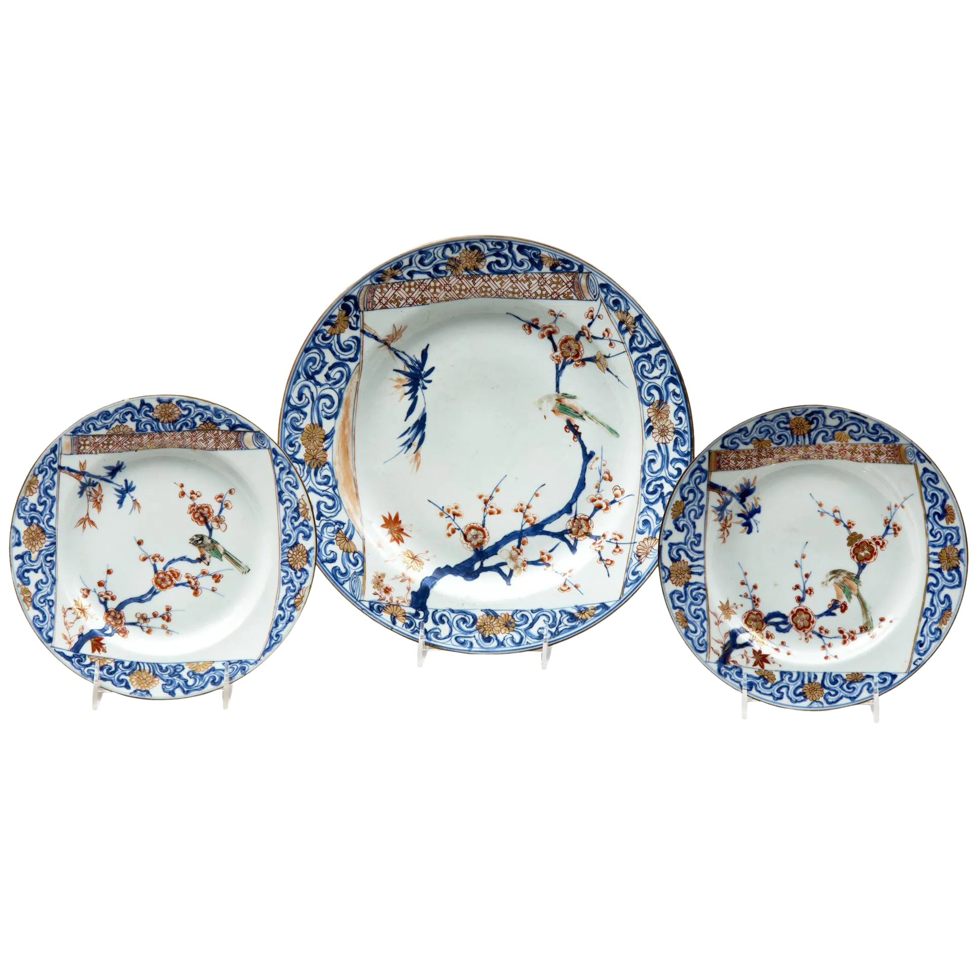 Set of Three Chinese Kangxi /Yongzheng Plates | Chairish