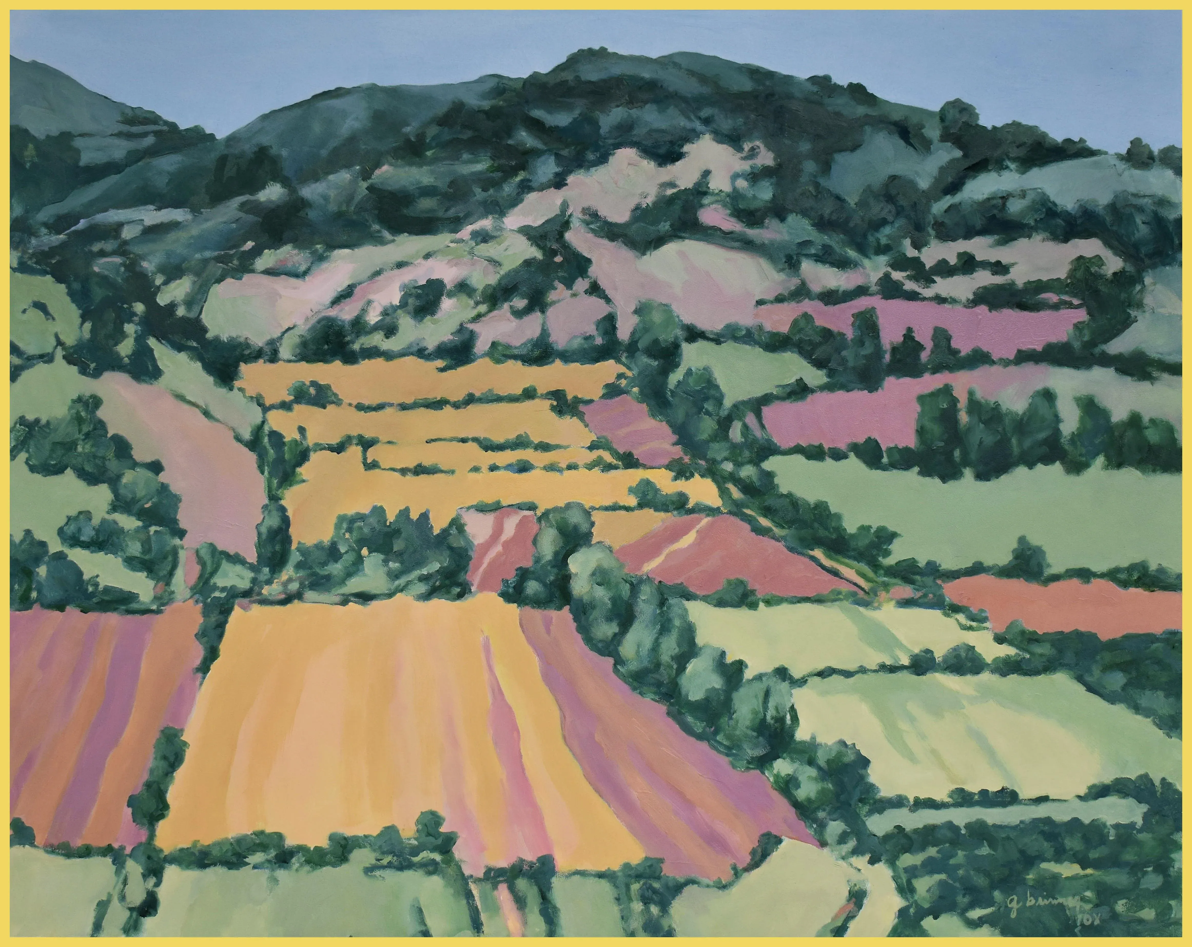 "Golden Fields" Contemporary Expressionist Landscape Oil Painting by ...