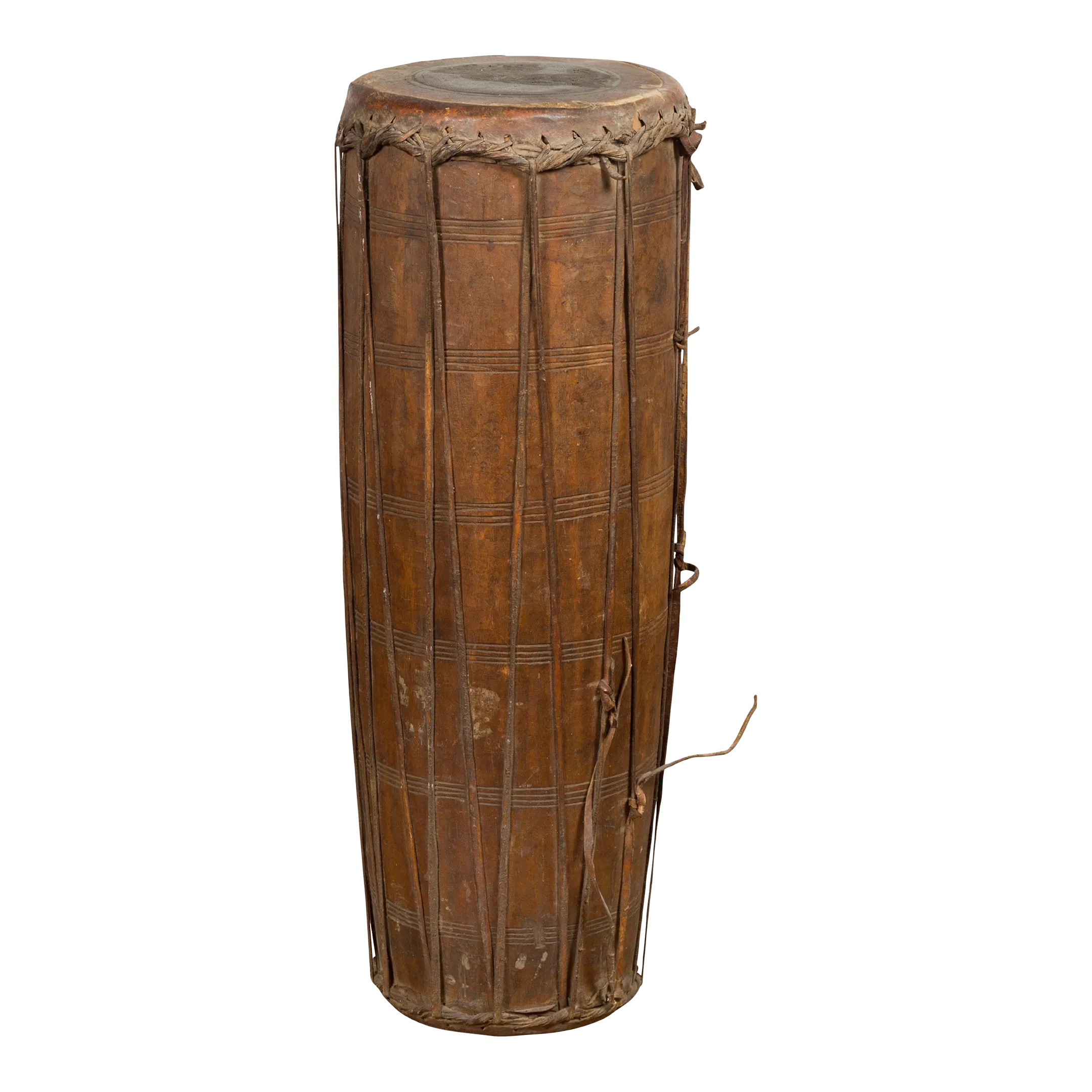 Antique Thai 19th Century Wood and Leather Klong Khaek Processional ...