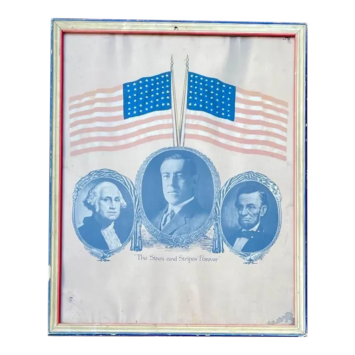 1940s Woodrow Wilson Presidential Campaign Poster | Chairish