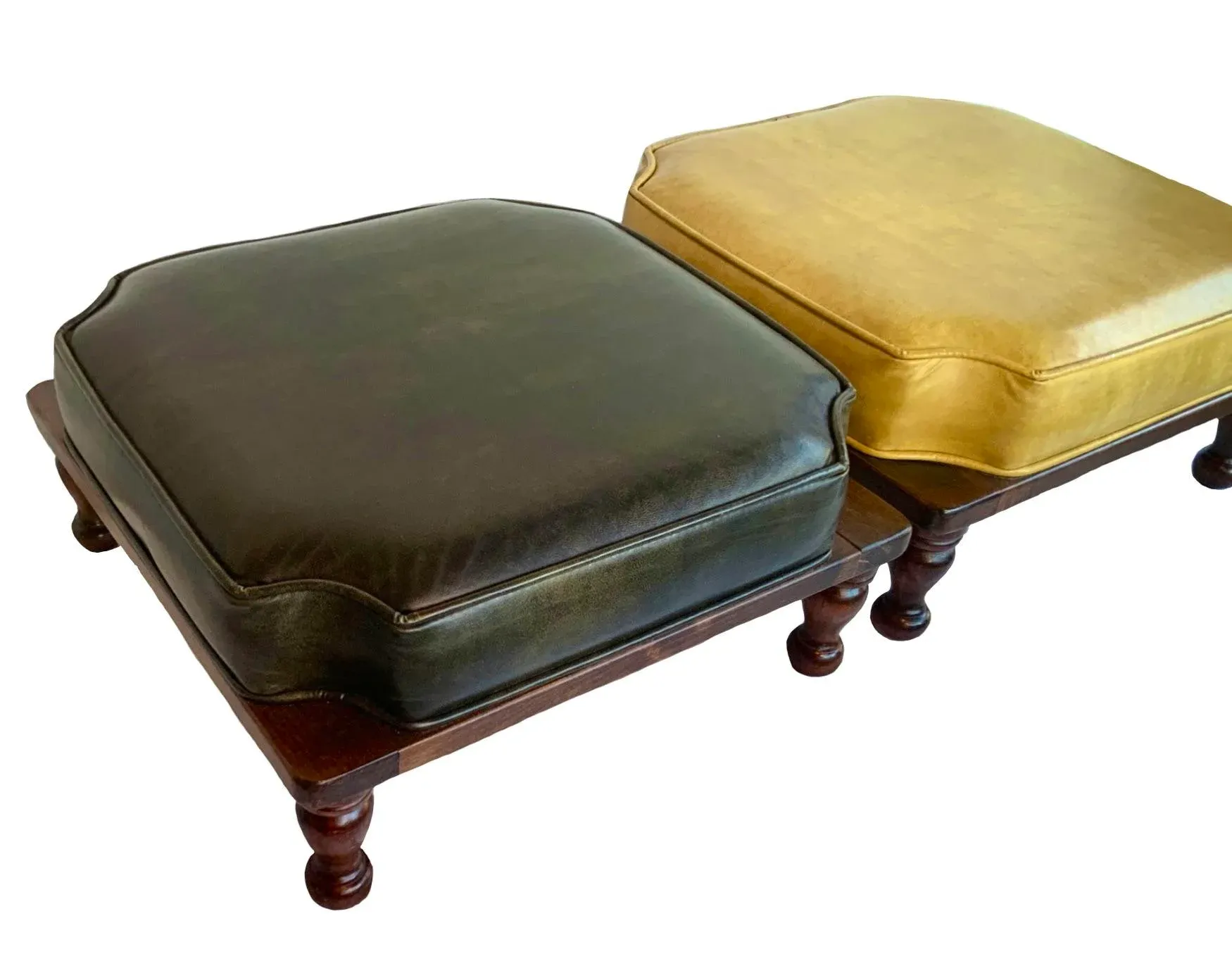 1960s Mid Century Modern Ethan Allen Stackable Green Yellow Stools Set of 2 Chairish