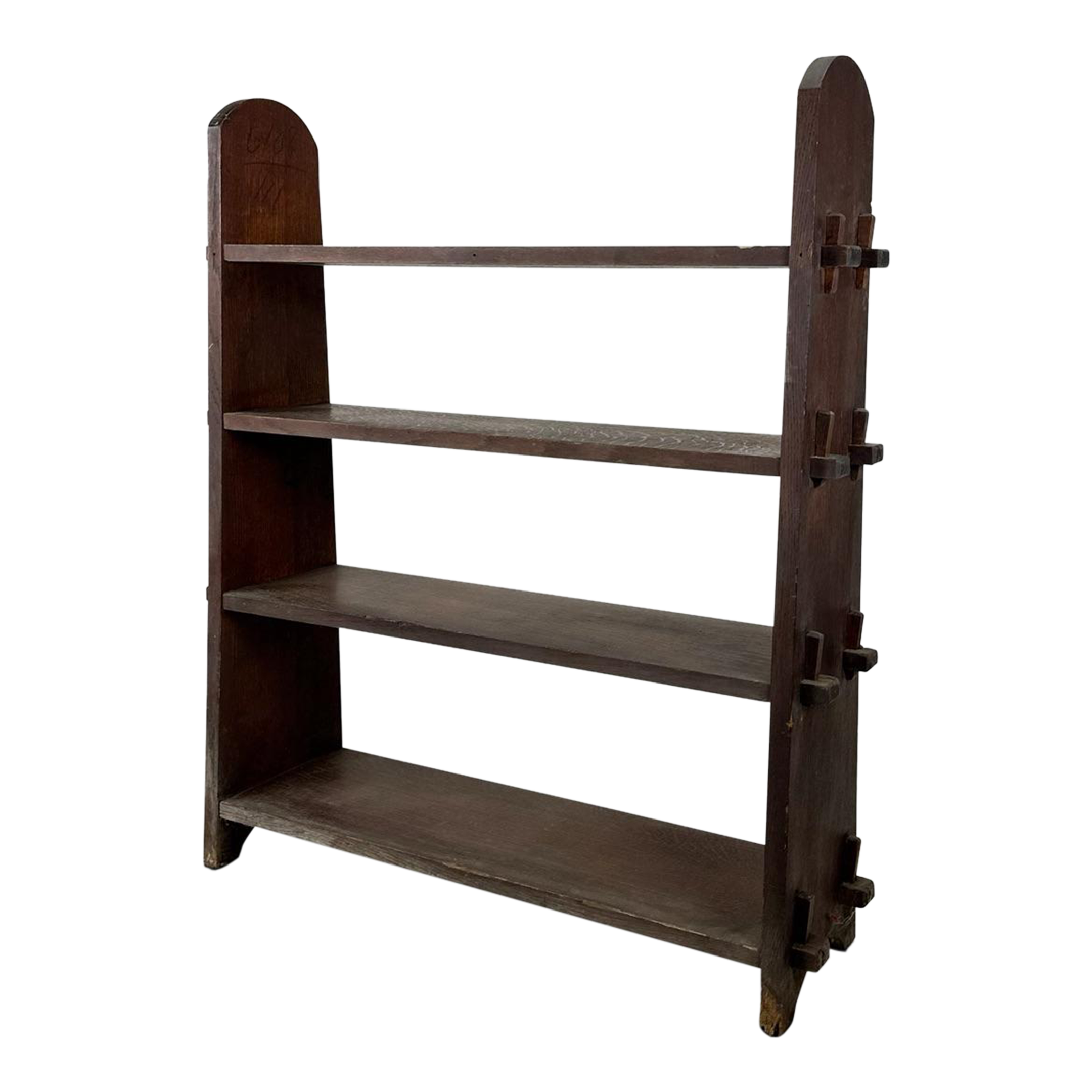 Antique Arts and Crafts Mission Oak Wood Bookcase Roycroft Style | Chairish