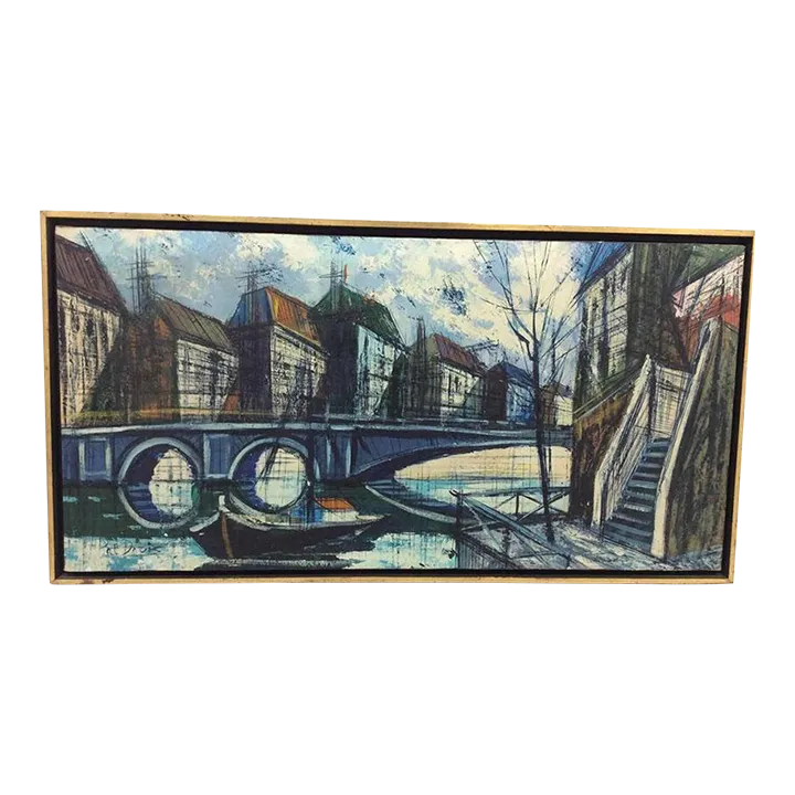 Pat Davis Modernist Landscape Painting | Chairish