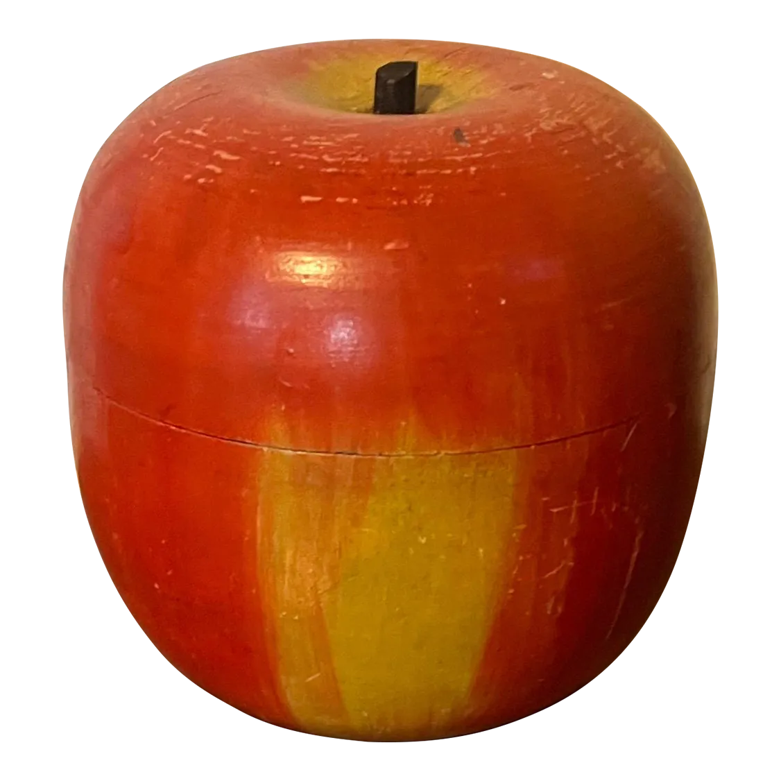 Antique Early 20th Century Paint Decorated Carved Wood Apple Box ...