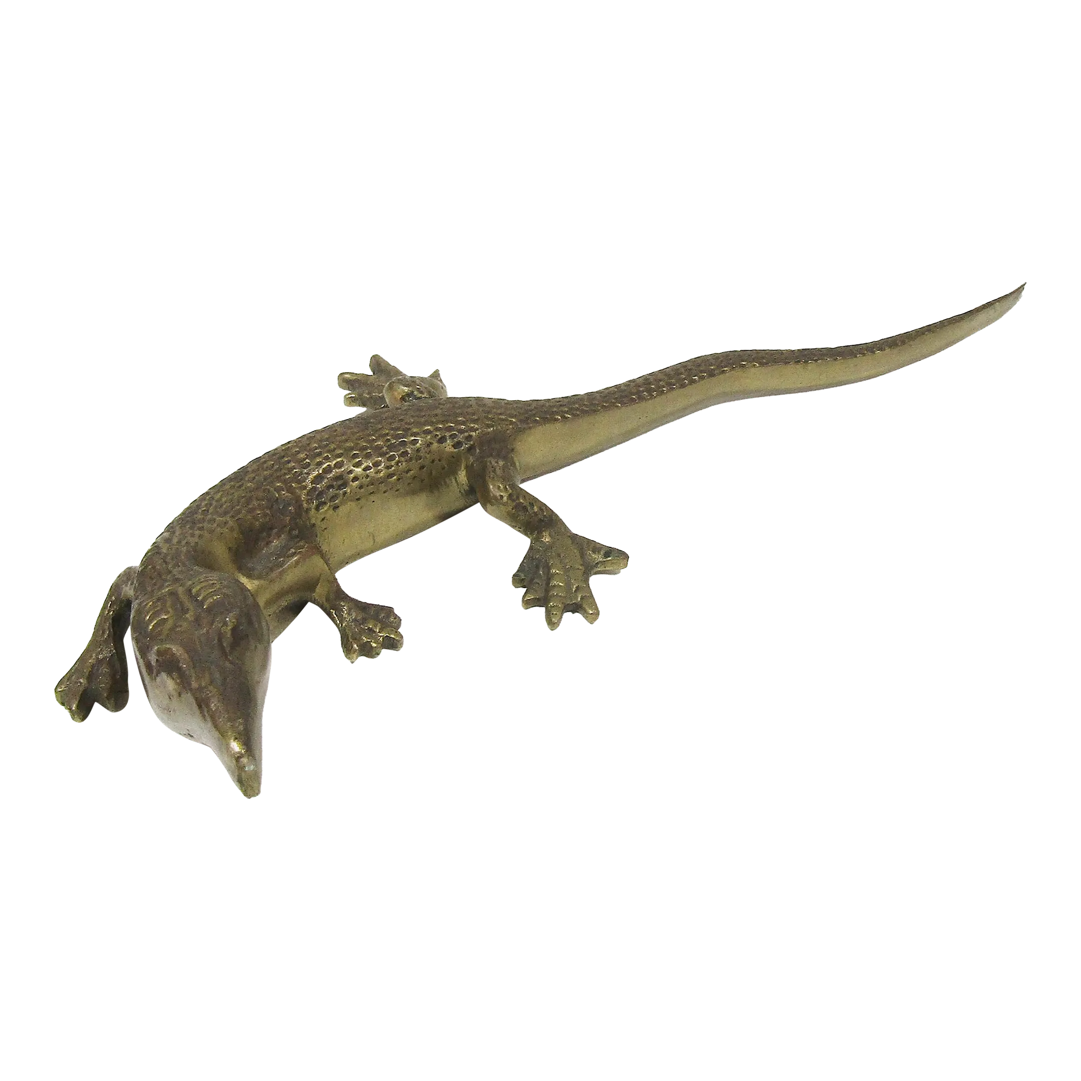 Mid-Century Vintage Solid Brass Lizard Figurine, Made in England | Chairish