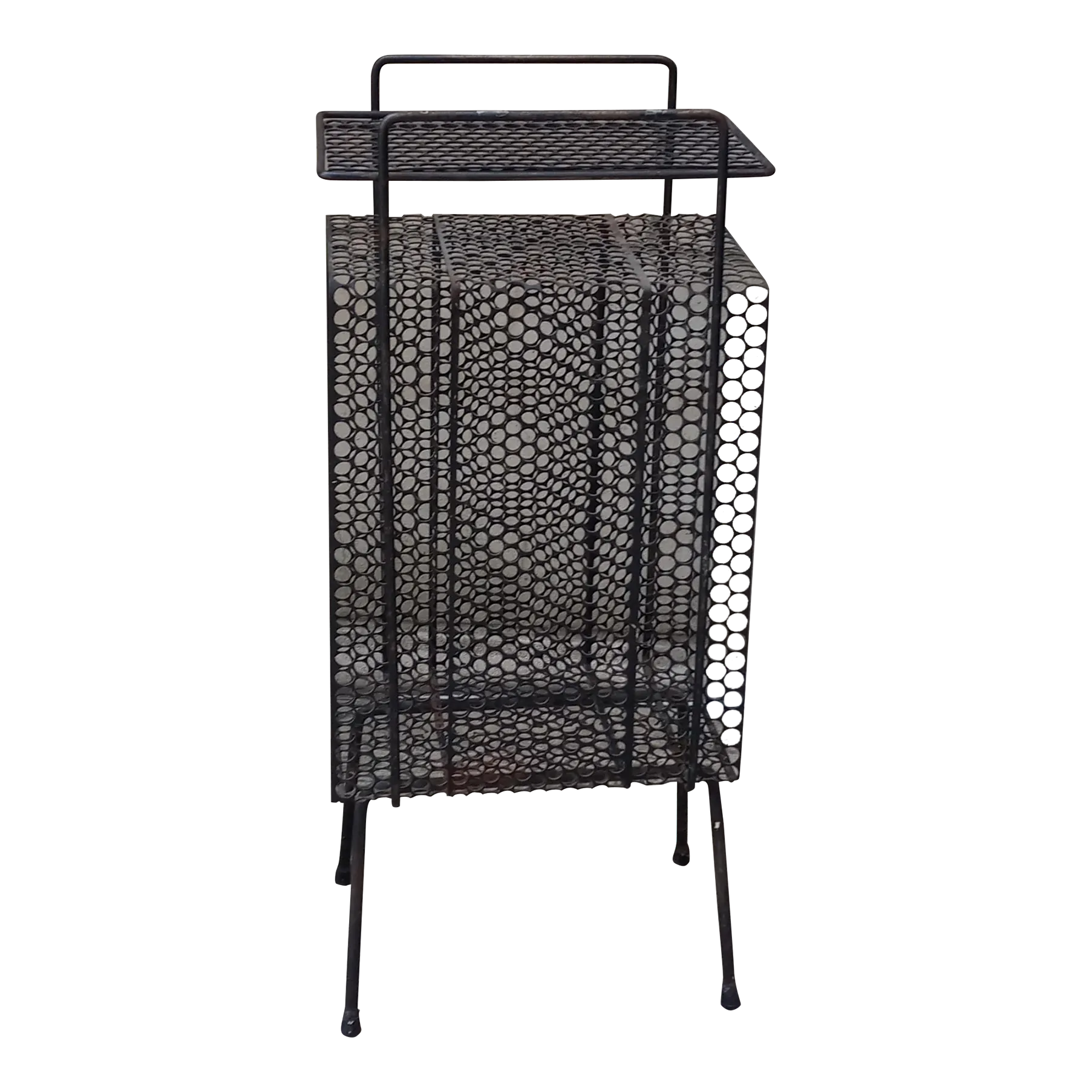 1960s Mid-Century Modern Richard Galef Perforated Metal Mesh Magazine ...