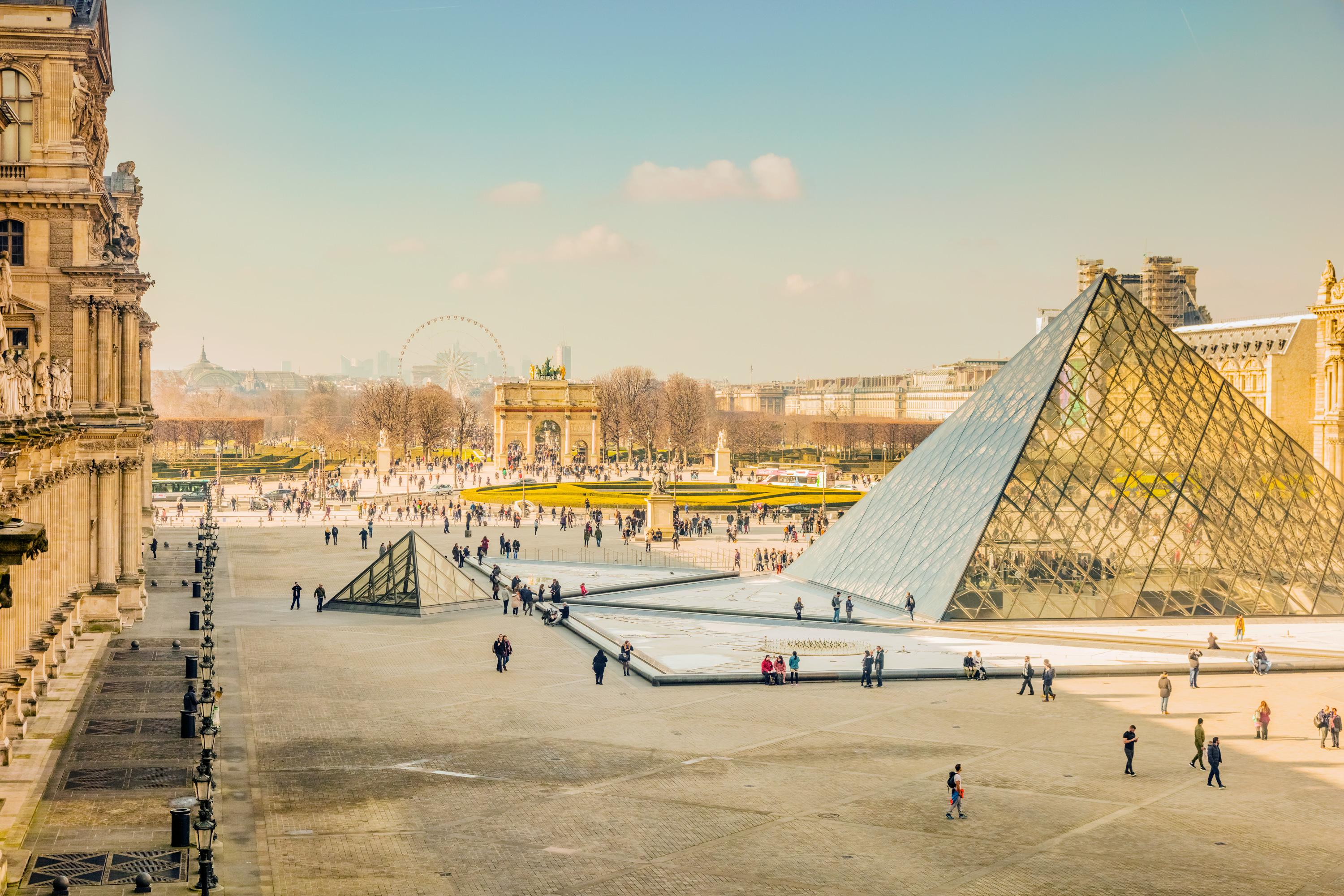 "Cour Napoleon" Contemporary French Architectural Cityscape Photograph ...