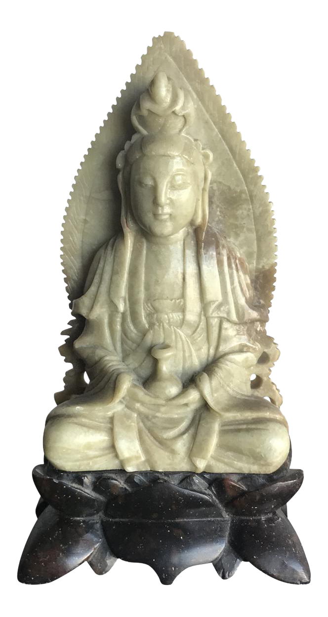 20th Century Soapstone Buddha Figurine | Chairish
