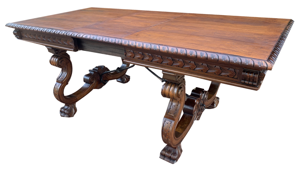 Spanish Extendable Table in Walnut, 1950s | Chairish