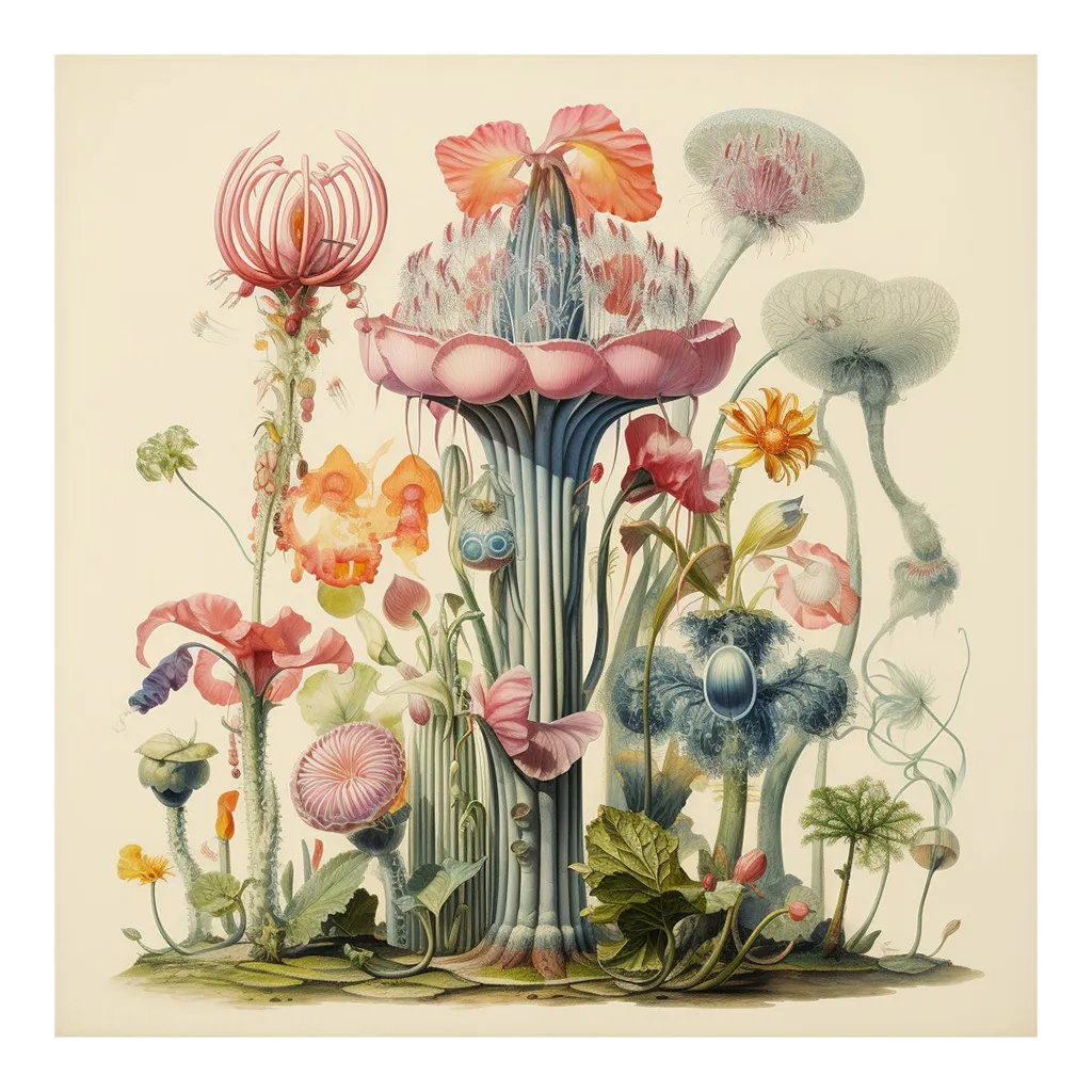16' X 16' 'Flowers' Botanical Print, 'Hortus Floridus' Style | Chairish