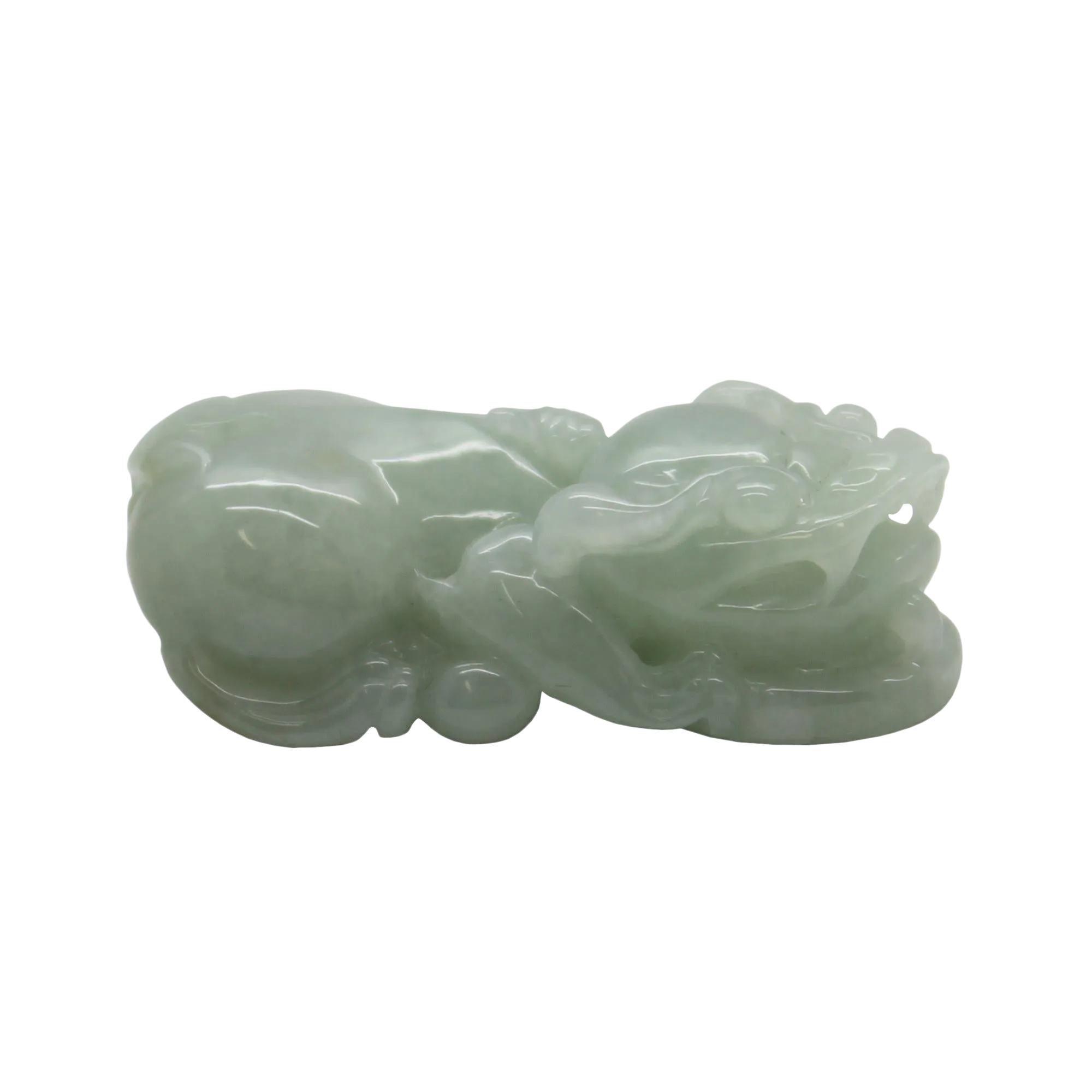 Chinese Hand Carved Natural Green Jade Feng Shui Lucky Pixiu Figure ...