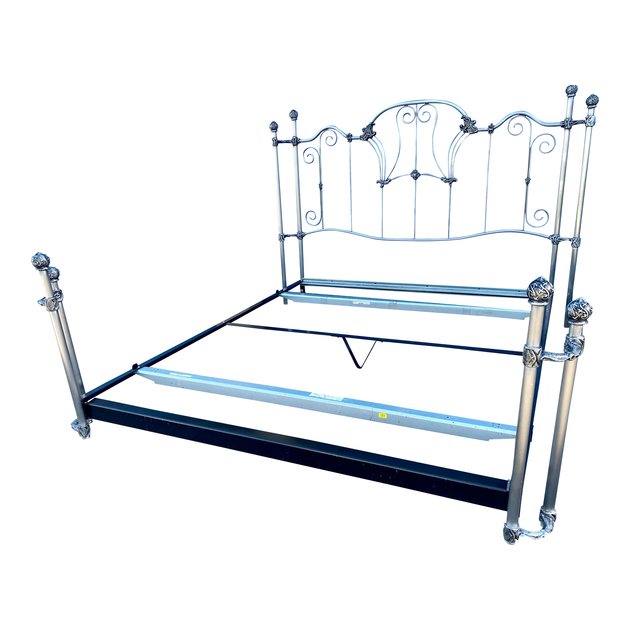 1980s Vintage French Open-Toe Iron Bed Frame | Chairish