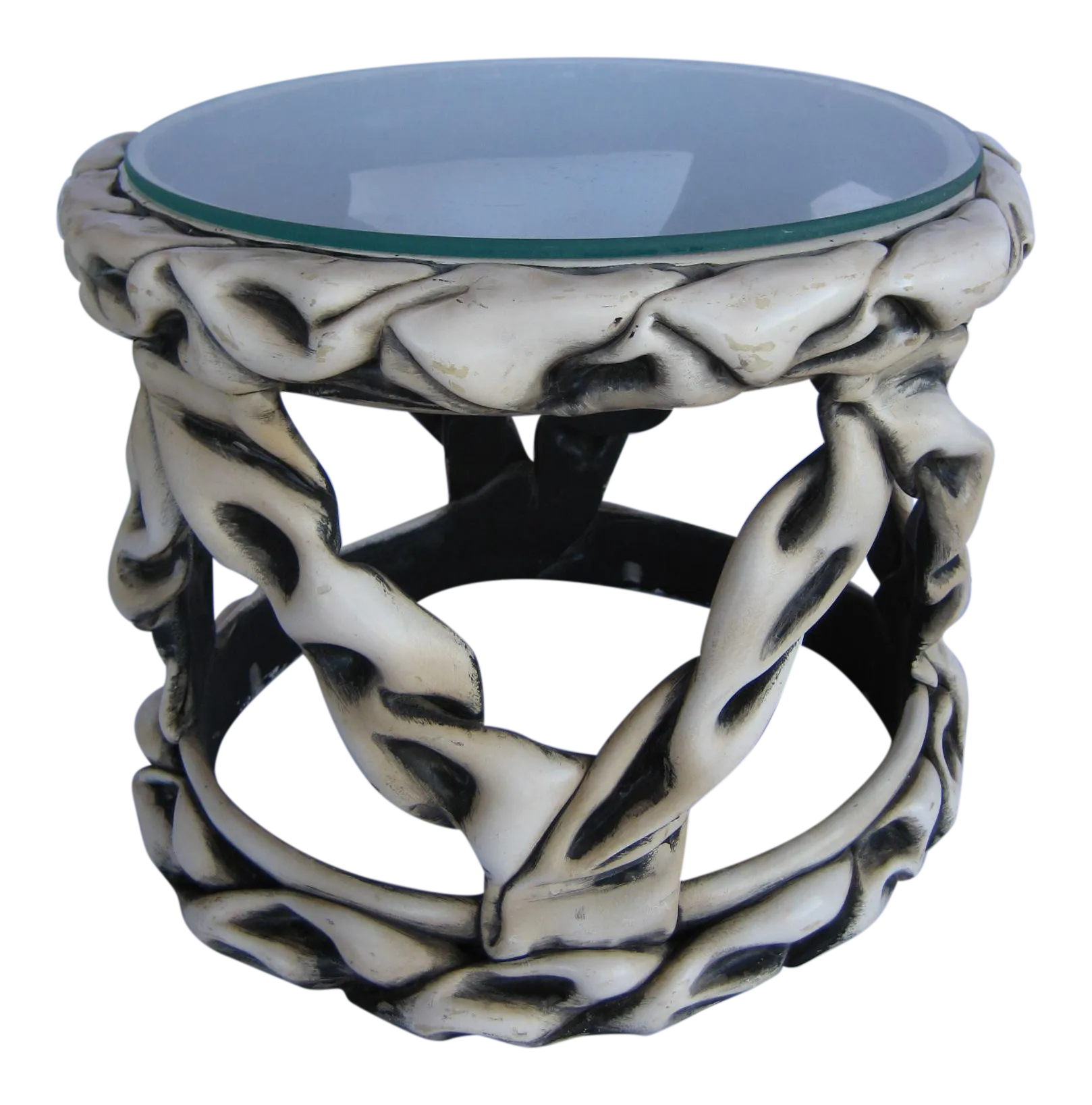 Tony Duquette Attributed Ribbon Pulled Taffy Table | Chairish